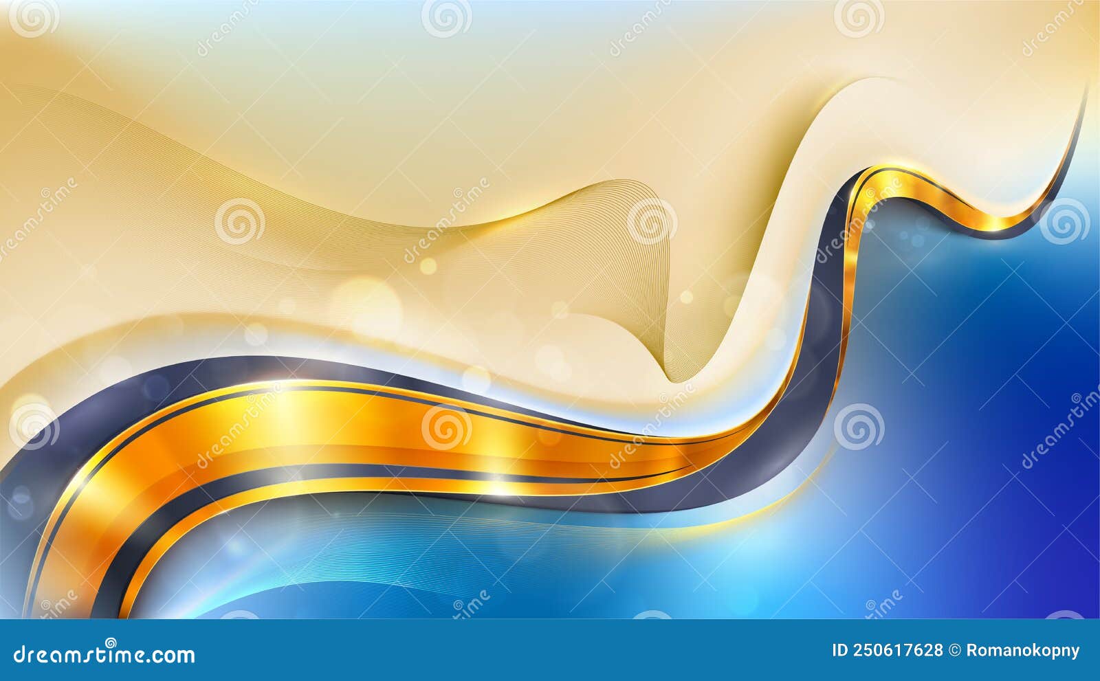 Elegant Background with Gold and Blue Elements Stock Vector ...