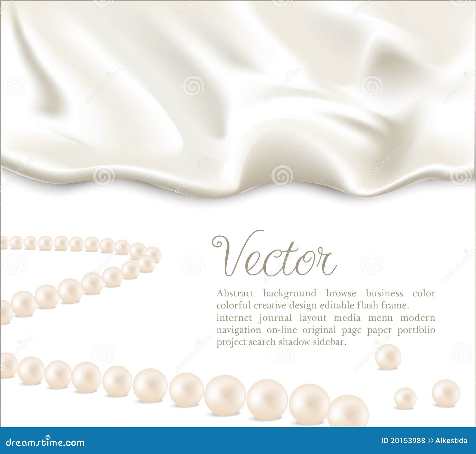 Elegant Background with White Silk and Pearls Stock Vector ...