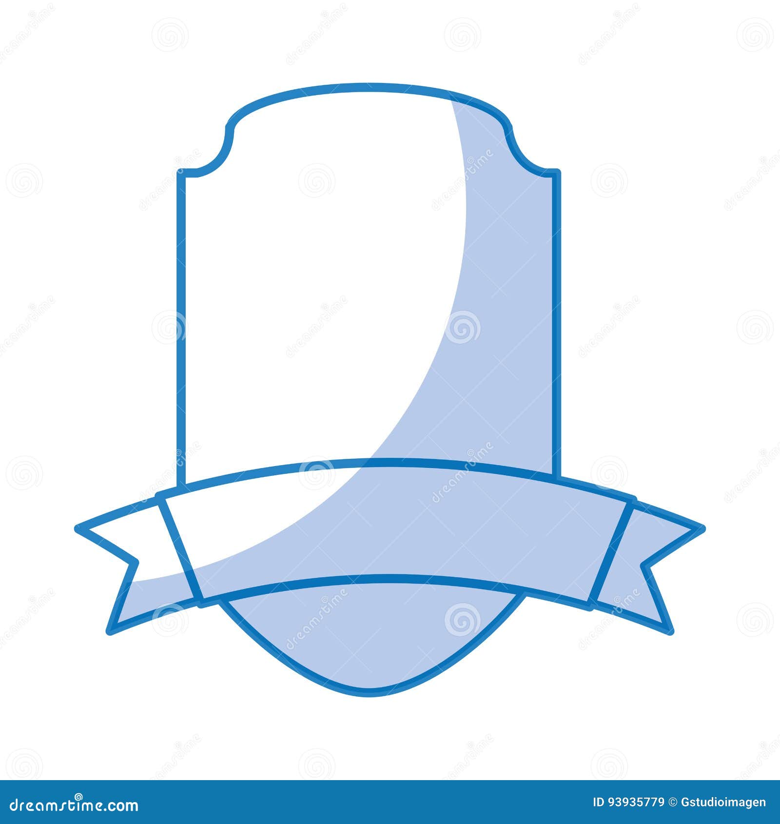 Elegant Badge Shield with Ribbon Icon Stock Vector - Illustration of ...