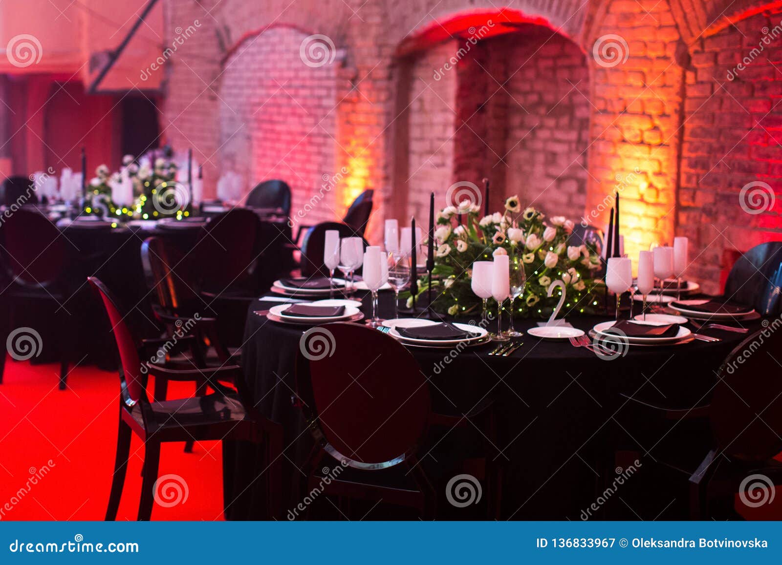 Elegant Banquet Hall for a Wedding Party Stock Image - Image of ...