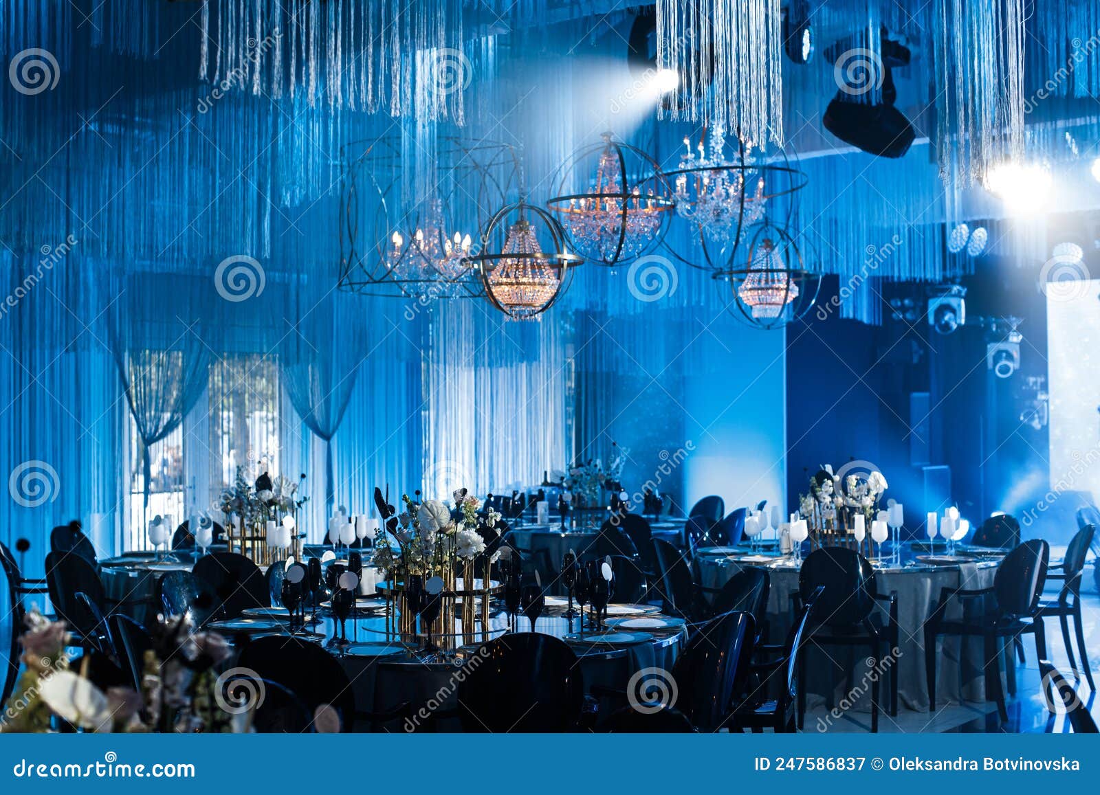 Elegant Banquet Hall for a Wedding Party Stock Image - Image of posh ...