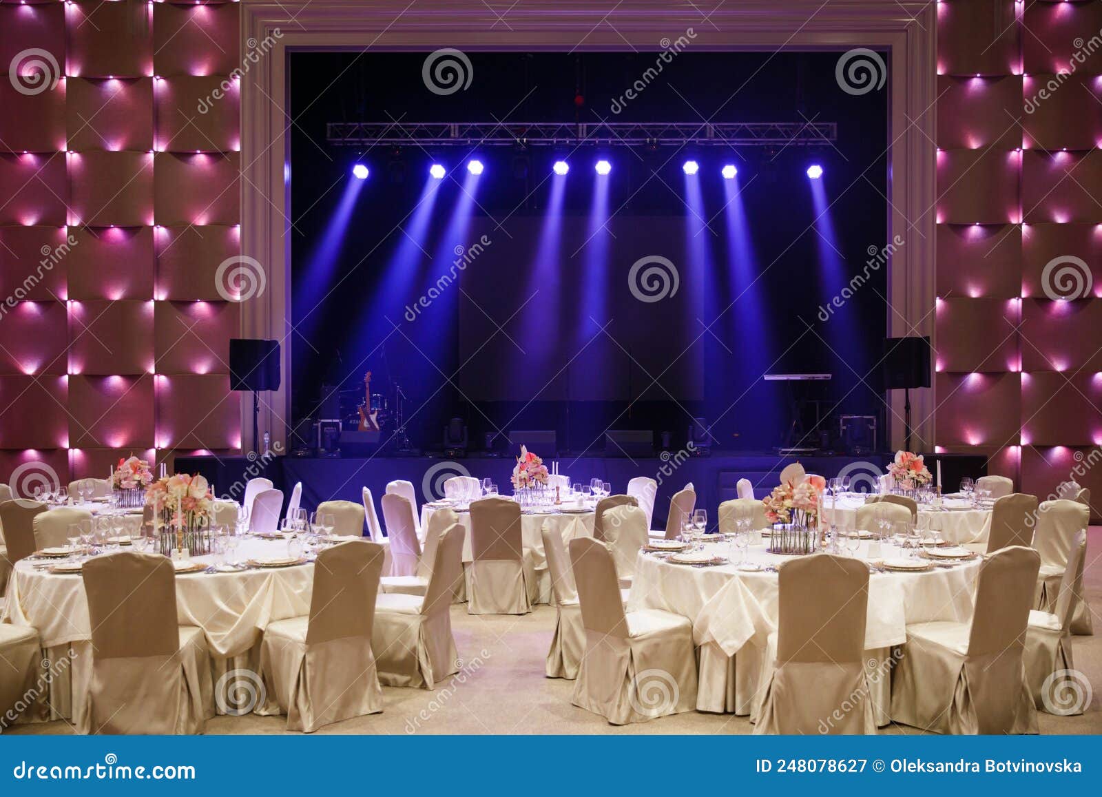 Elegant Banquet Hall for a Wedding Party Stock Image - Image of ...