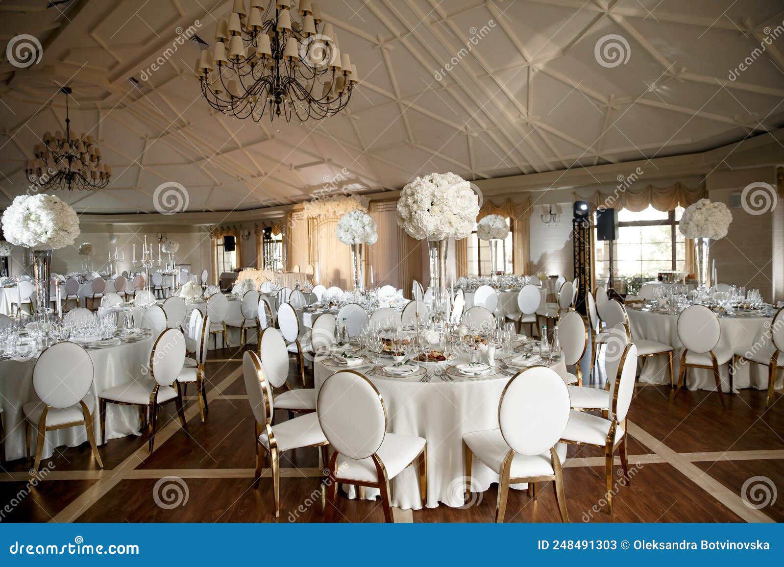 Elegant Banquet Hall for a Wedding Party Stock Image - Image of elegant ...