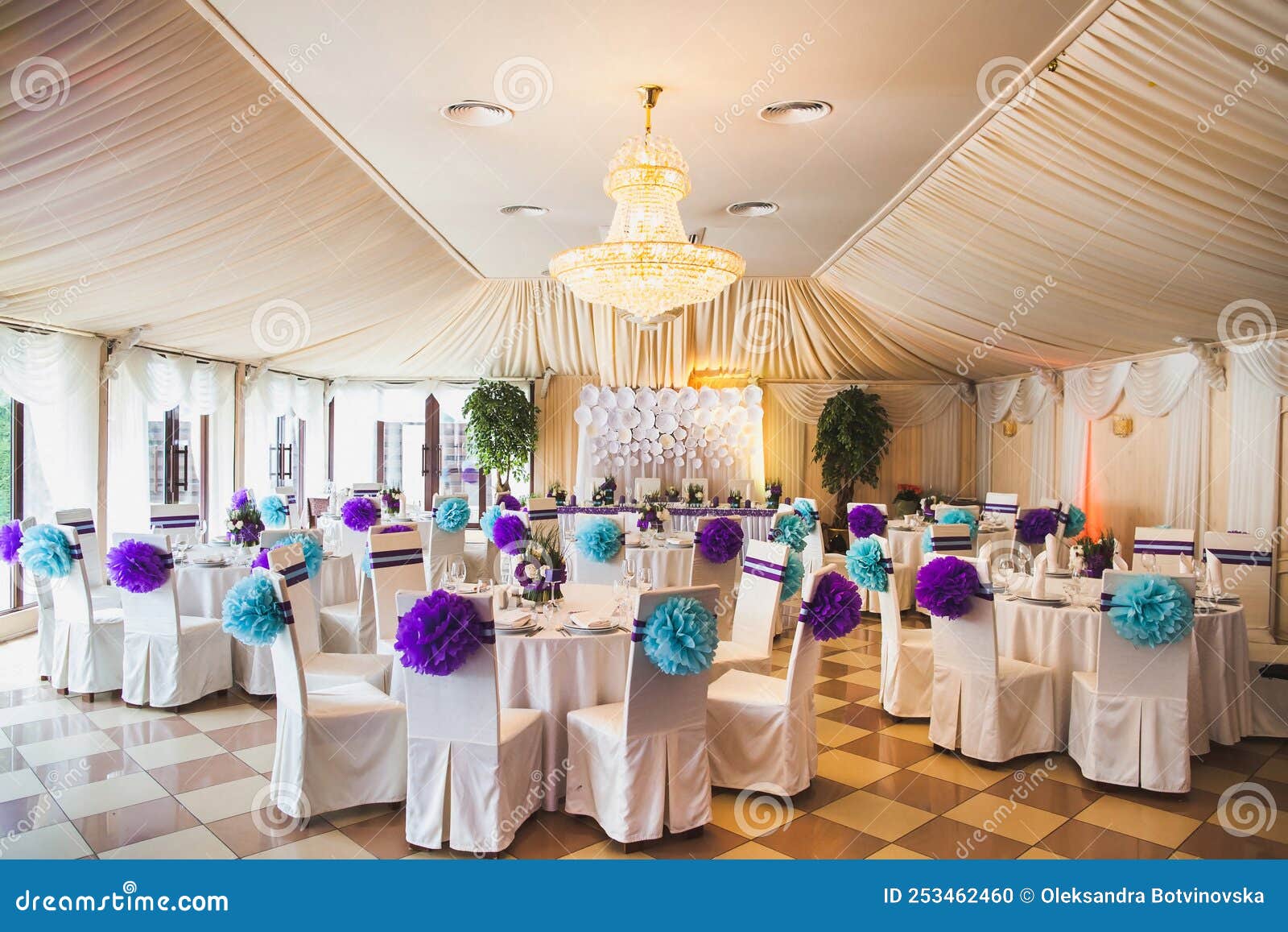 Elegant Banquet Hall for a Wedding Party Stock Photo - Image of ...