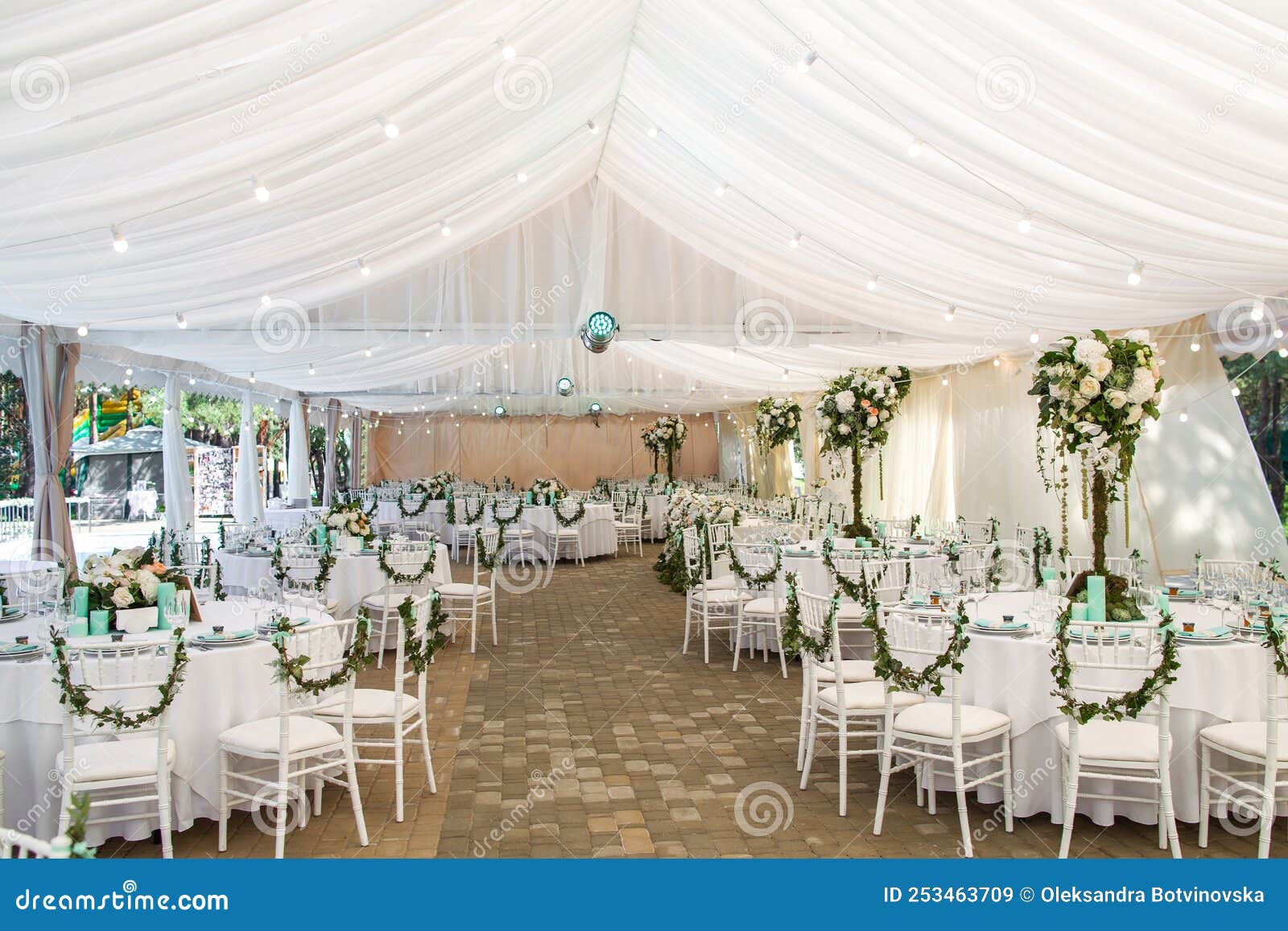 Elegant Banquet Hall for a Wedding Party Stock Image - Image of cutlery ...