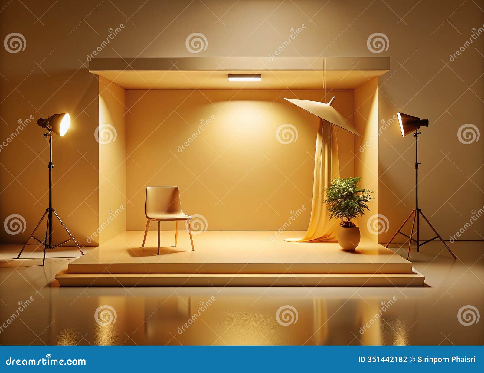 Elegant Beige 3D Studio Showcase a Modern Luxurious Platform for ...