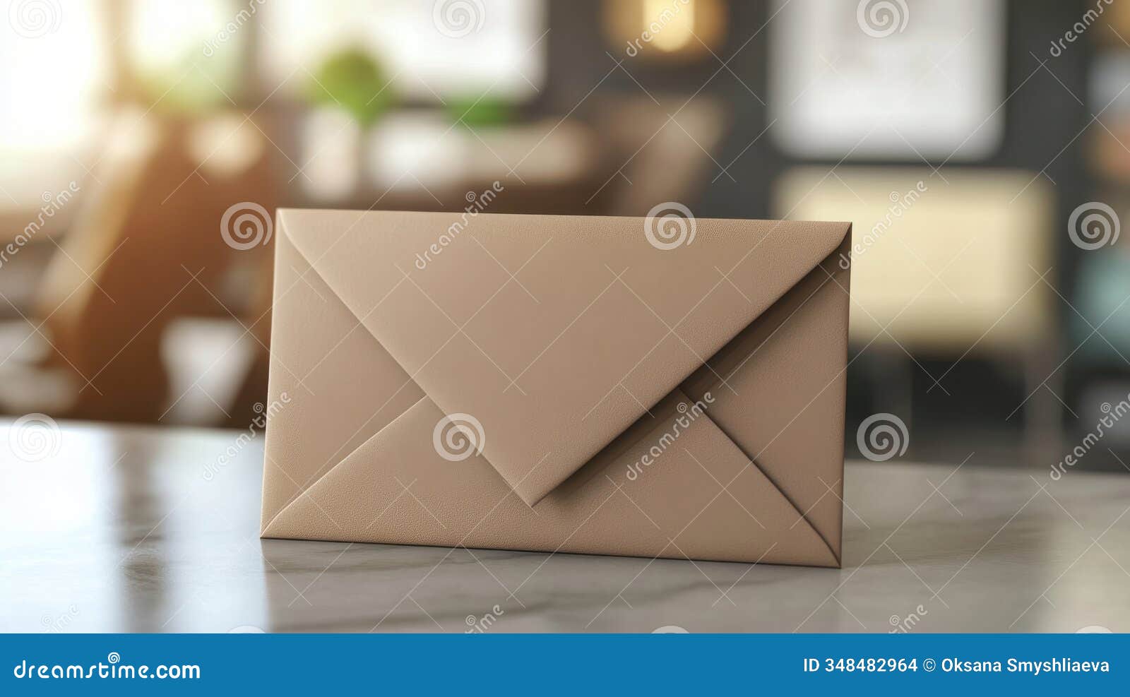 Elegant Beige Envelope on Modern Office Desk Background Stock Photo ...