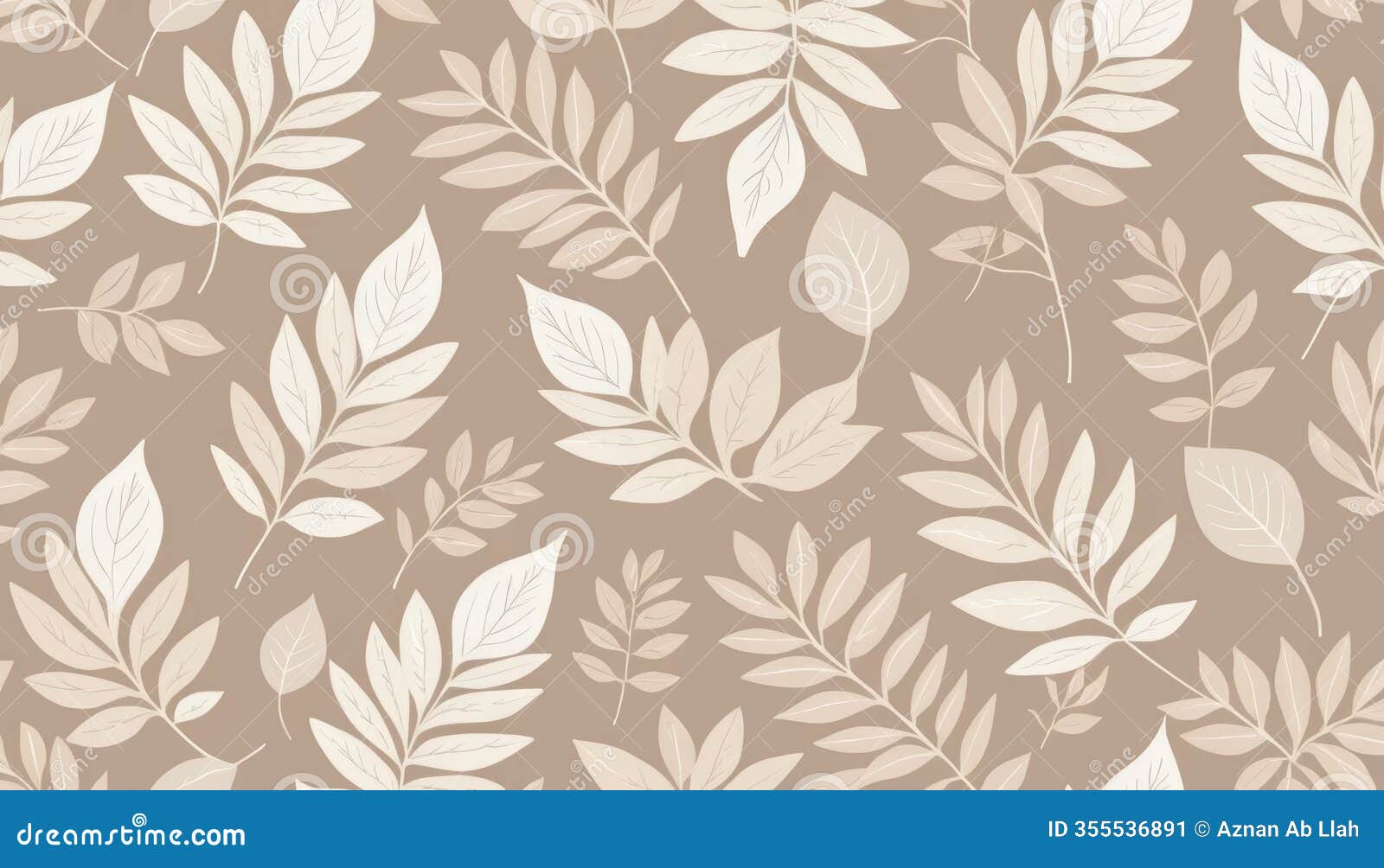 Elegant Beige Leaf Pattern Seamless Texture, Botanical Floral ...