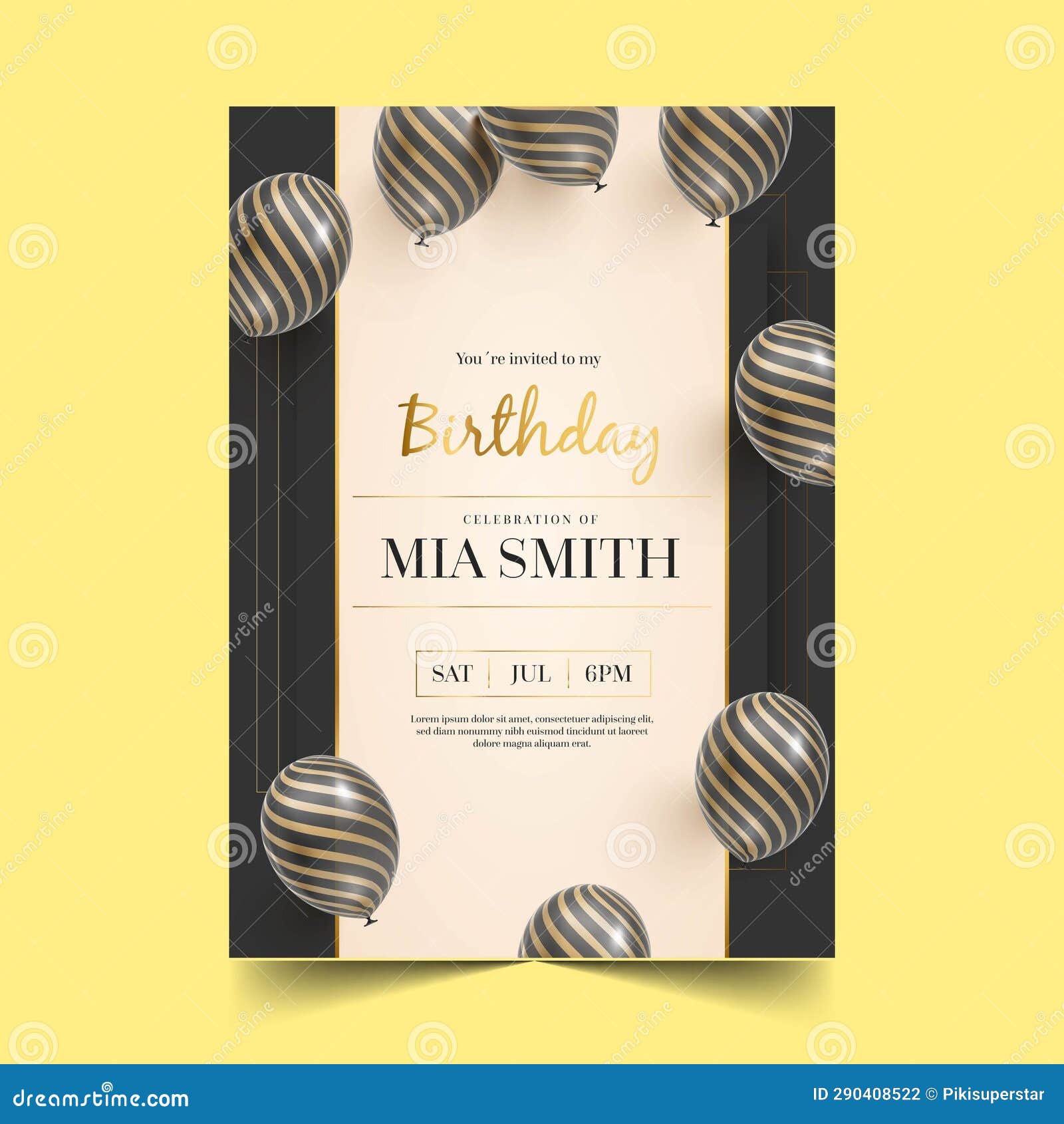 Elegant Birthday Invitation Template Vector Design Stock Vector ...