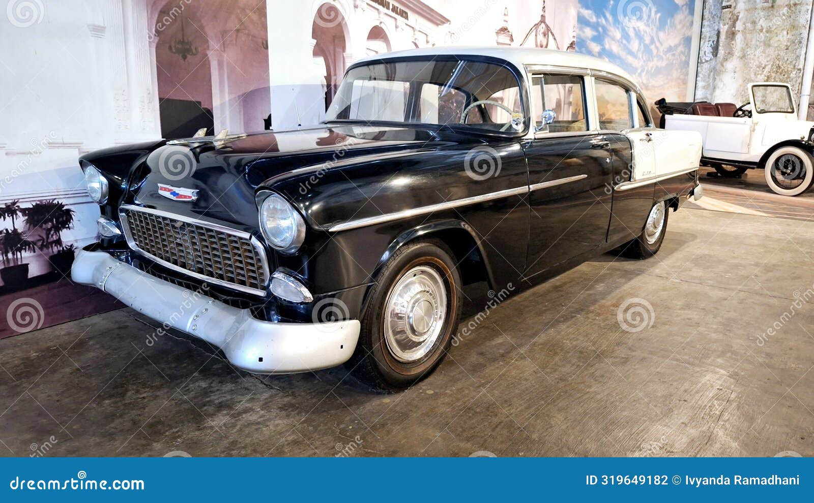 Elegant Black 1955 Chevrolet Car Editorial Photography - Image of auto ...