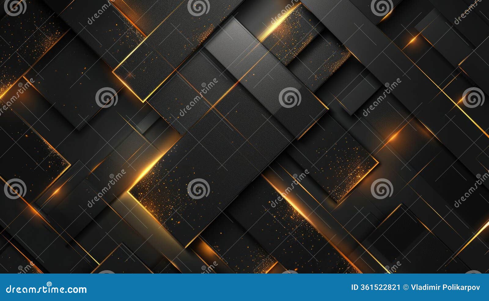 Elegant Black and Gold Abstract Squares Background. Perfect for Modern ...