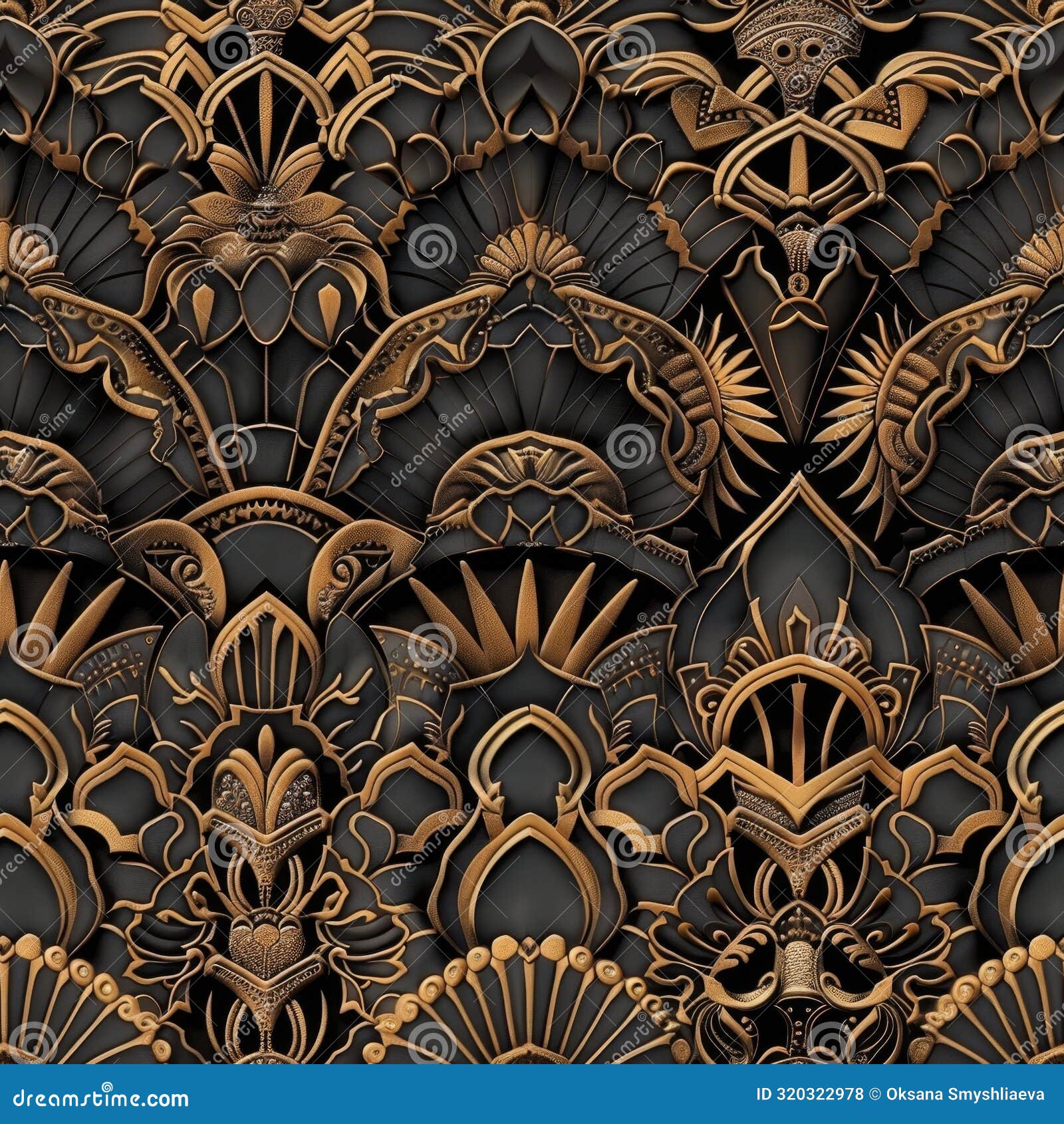 Elegant Black and Gold Art Deco Seamless Pattern for Luxury Design ...