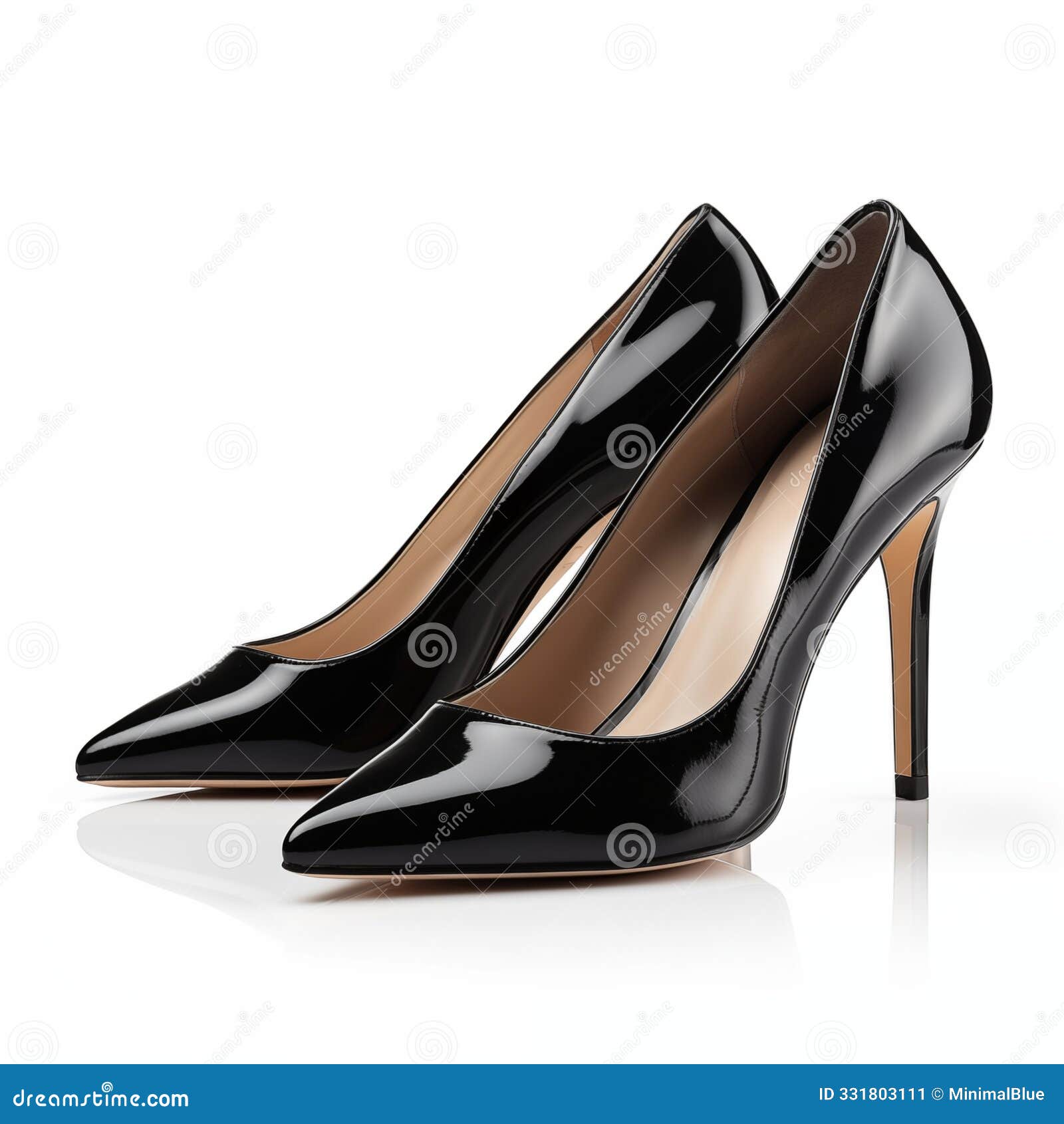 Elegant Black High Heels with a Glossy Finish Stock Illustration ...