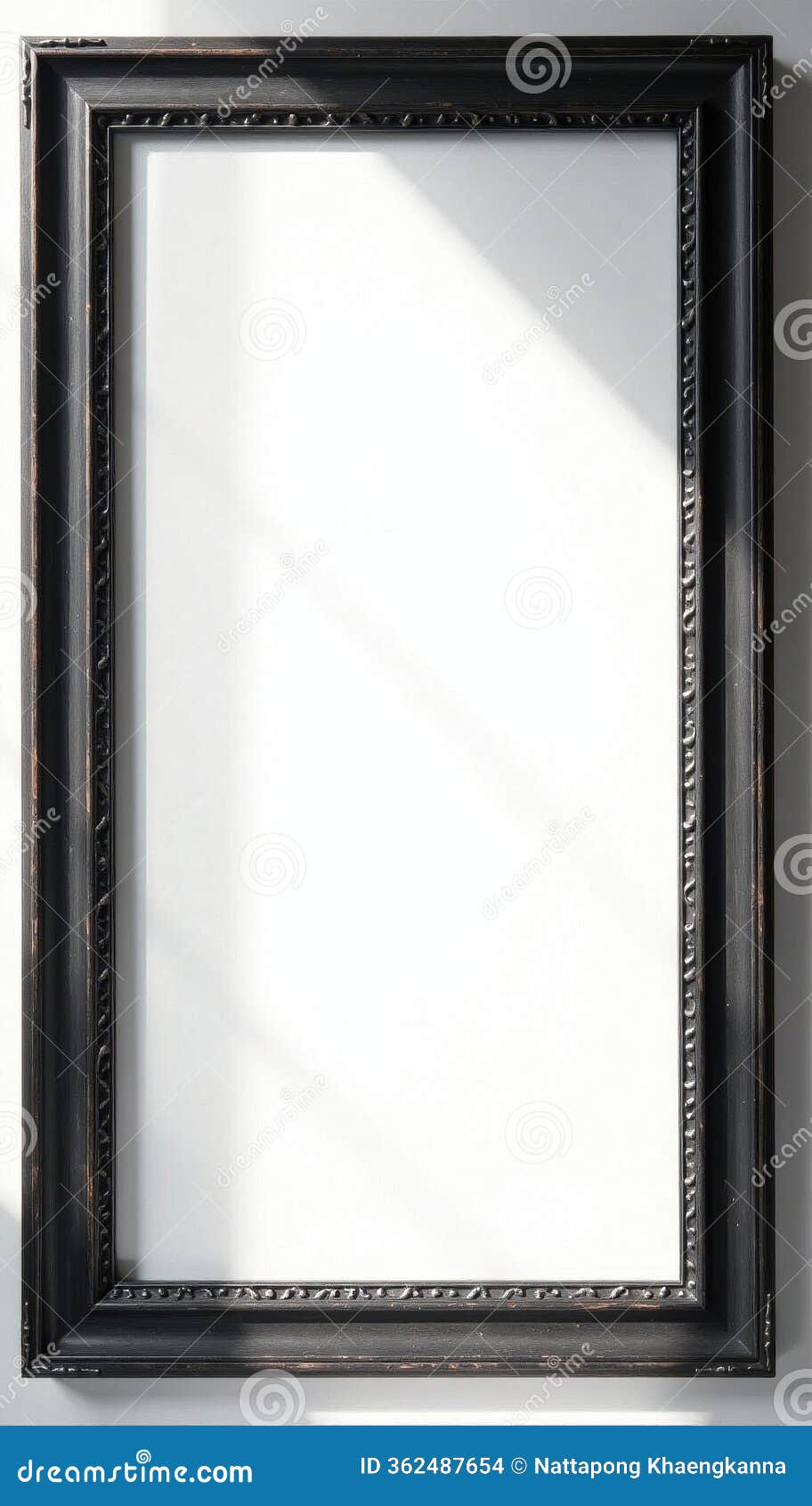 Elegant Black Rectangular Frame Against Bright White Backdrop , Simple ...