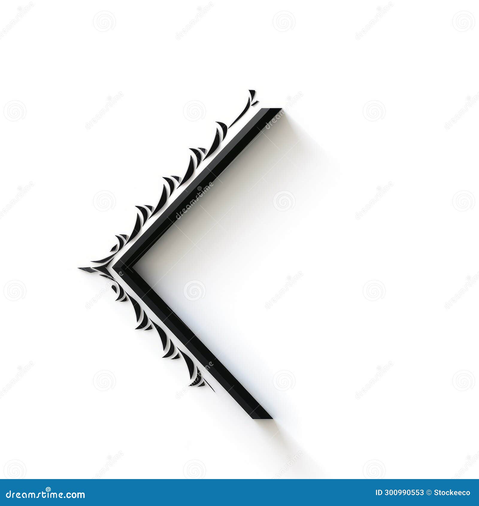 Elegant Black Vertical Frame with Angular Forms on White Background ...