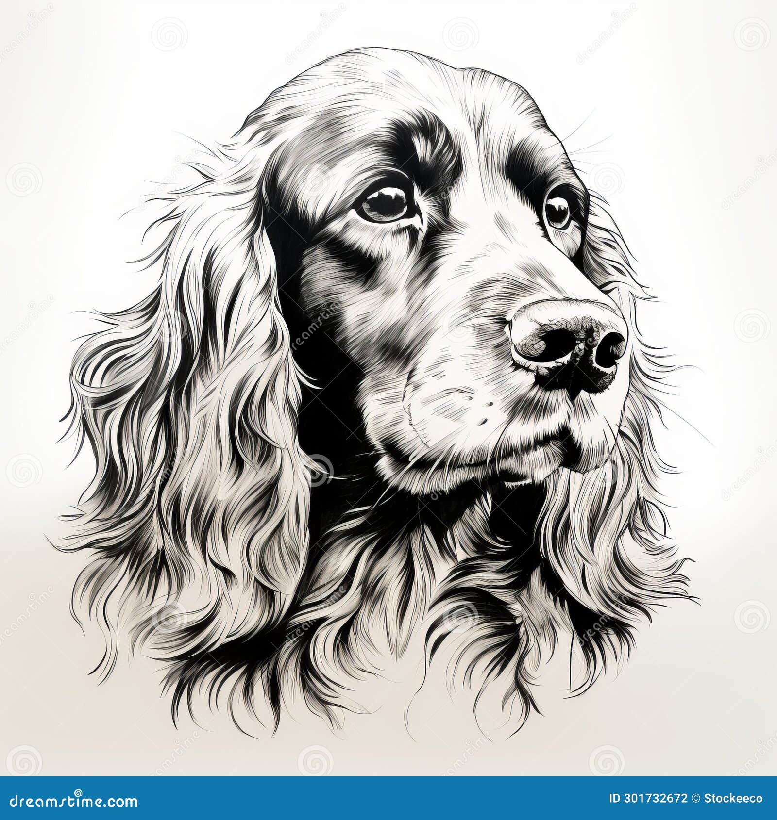 Elegant Spaniel Vector Illustration In Shepard Fairey Style Stock ...