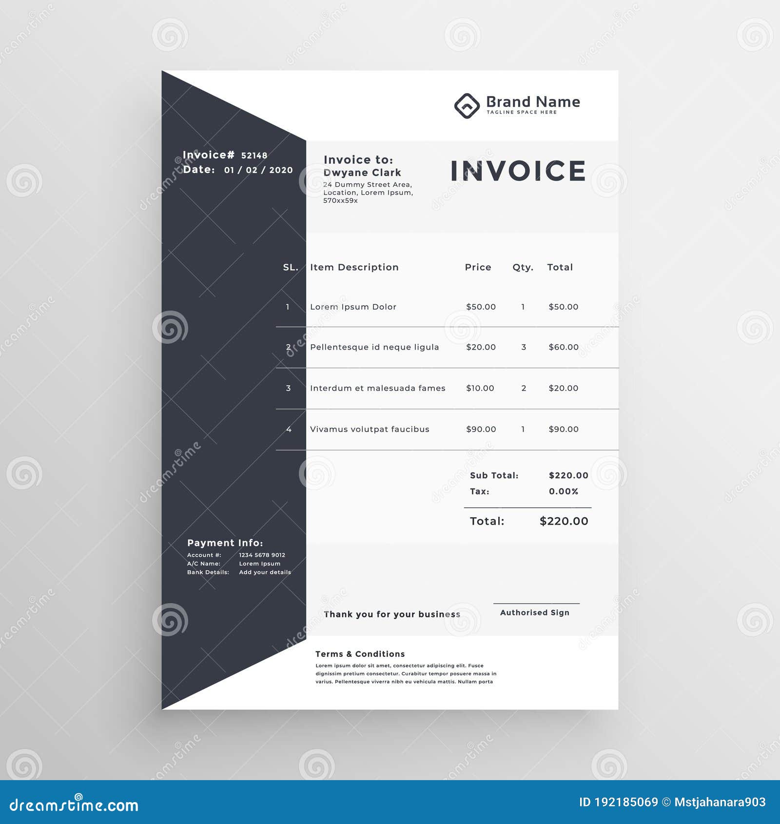 Elegant Invoice Quotation Template Design Vector Illustration ...