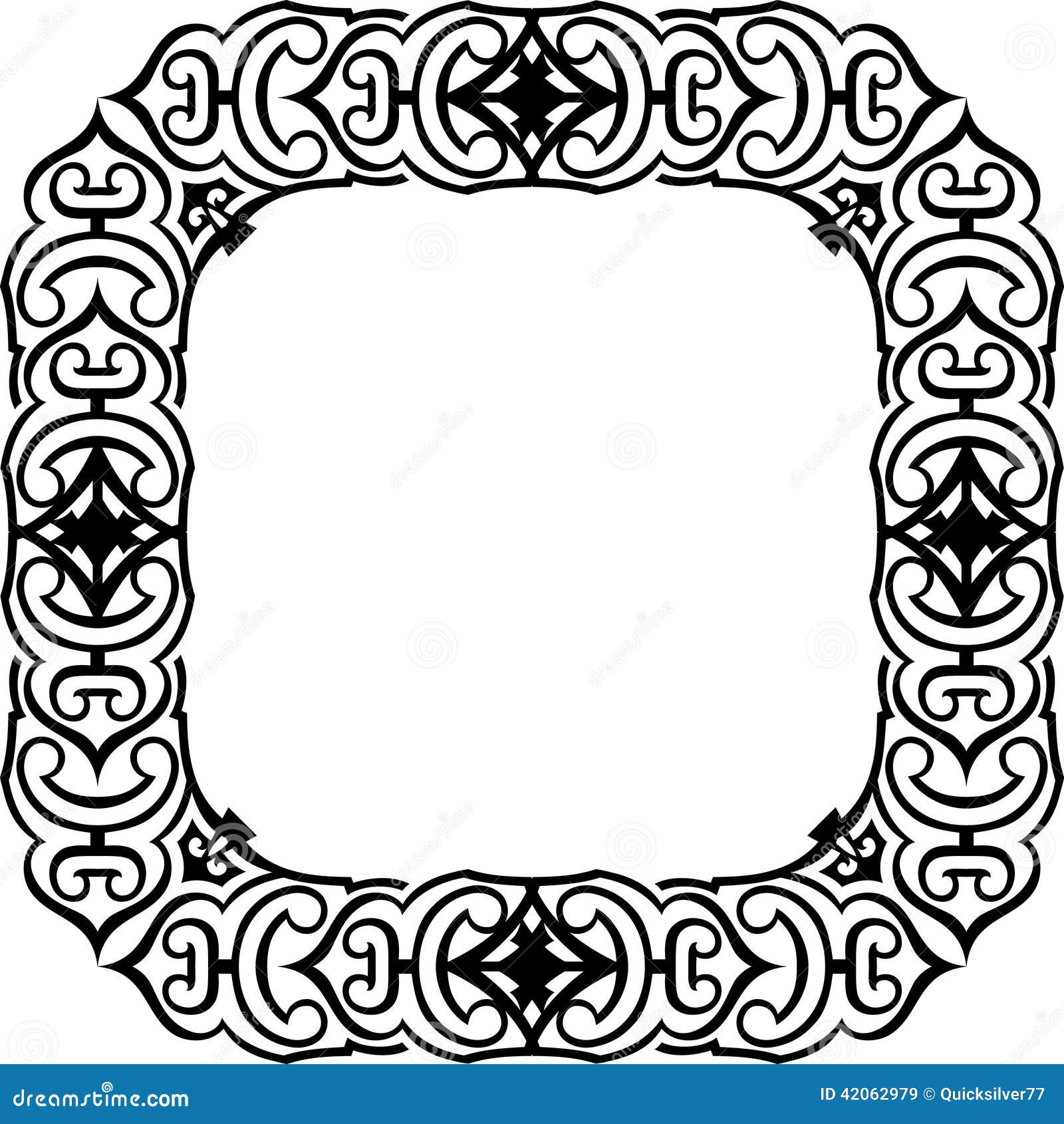 Elegant Blank Square Decor Pattern Stock Illustration - Illustration of ...