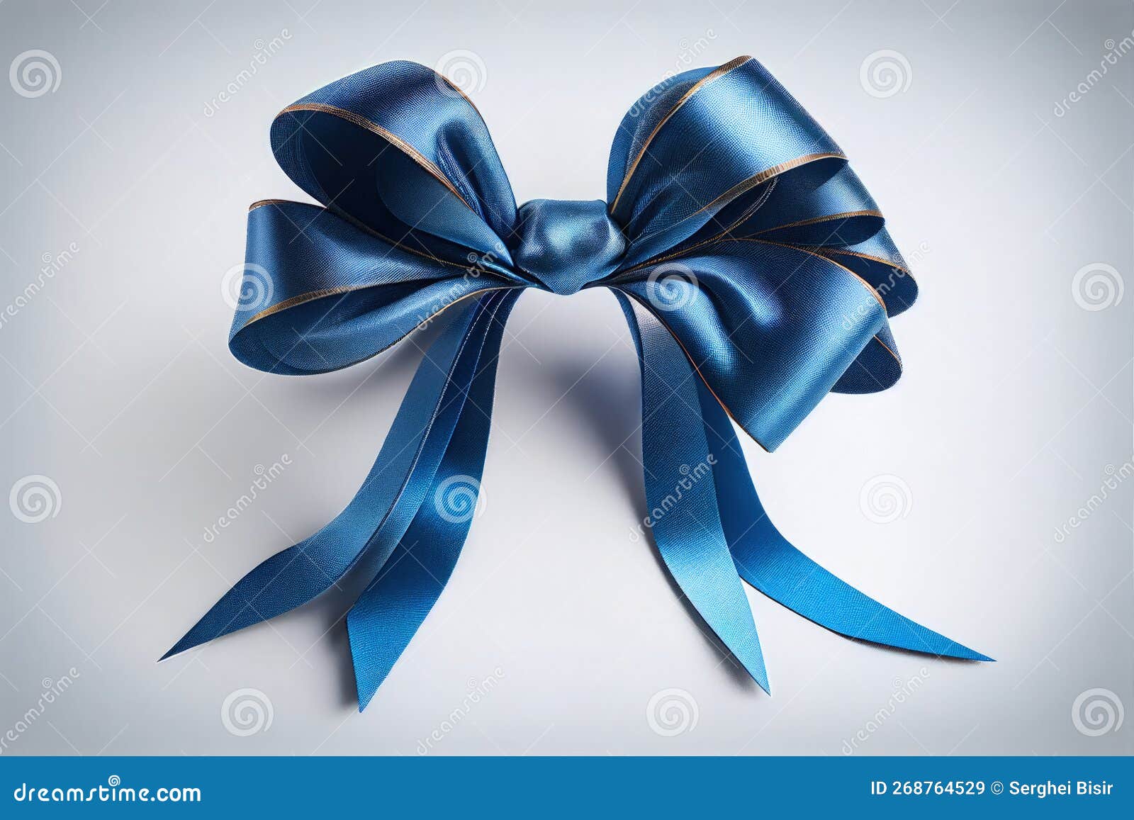 Elegant Blue Bow on a Pure White Background. Generative AI. Stock Image ...