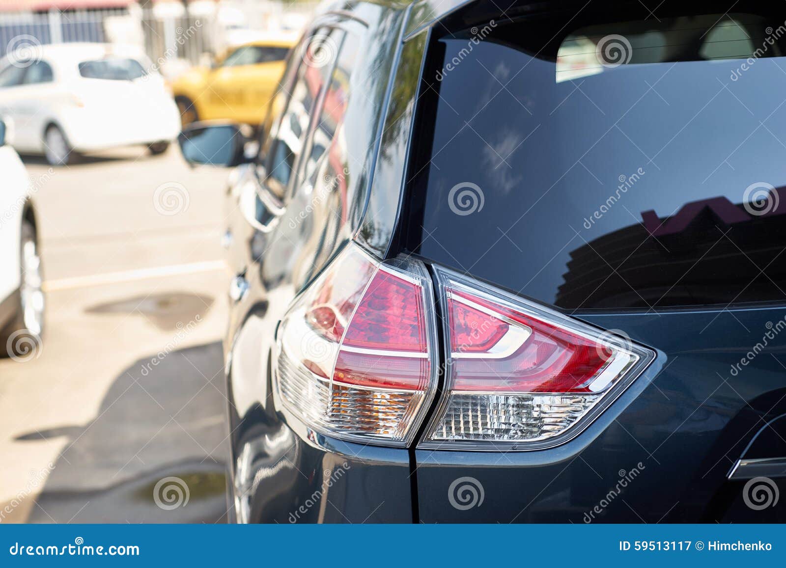 Elegant Blue Car Headlight Outdoors Stock Image - Image of shiny ...