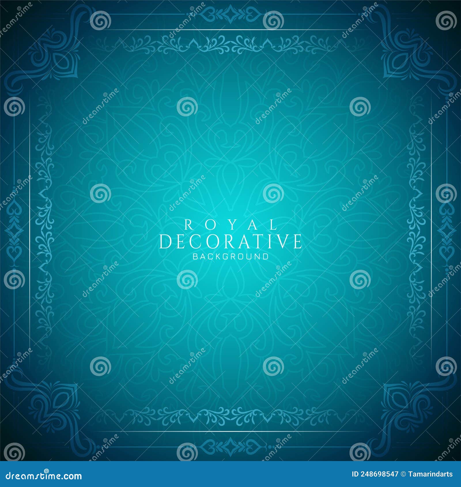 Elegant Blue Color Royal Decorative Frame Luxury Background Stock ...