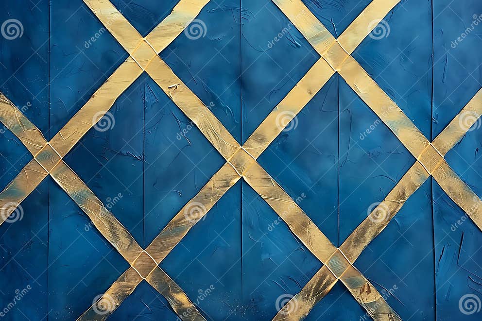 Elegant Blue and Gold Diamond Patterned Wall Texture Stock Illustration ...