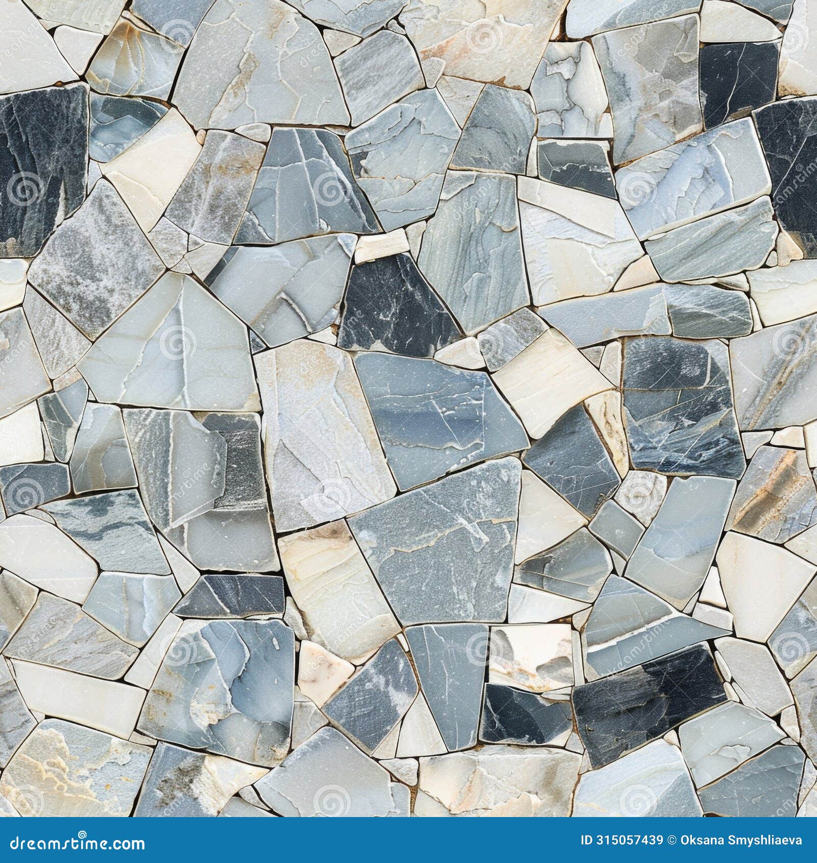 Elegant Blue and Grey Natural Stone Mosaic Texture Stock Image - Image ...