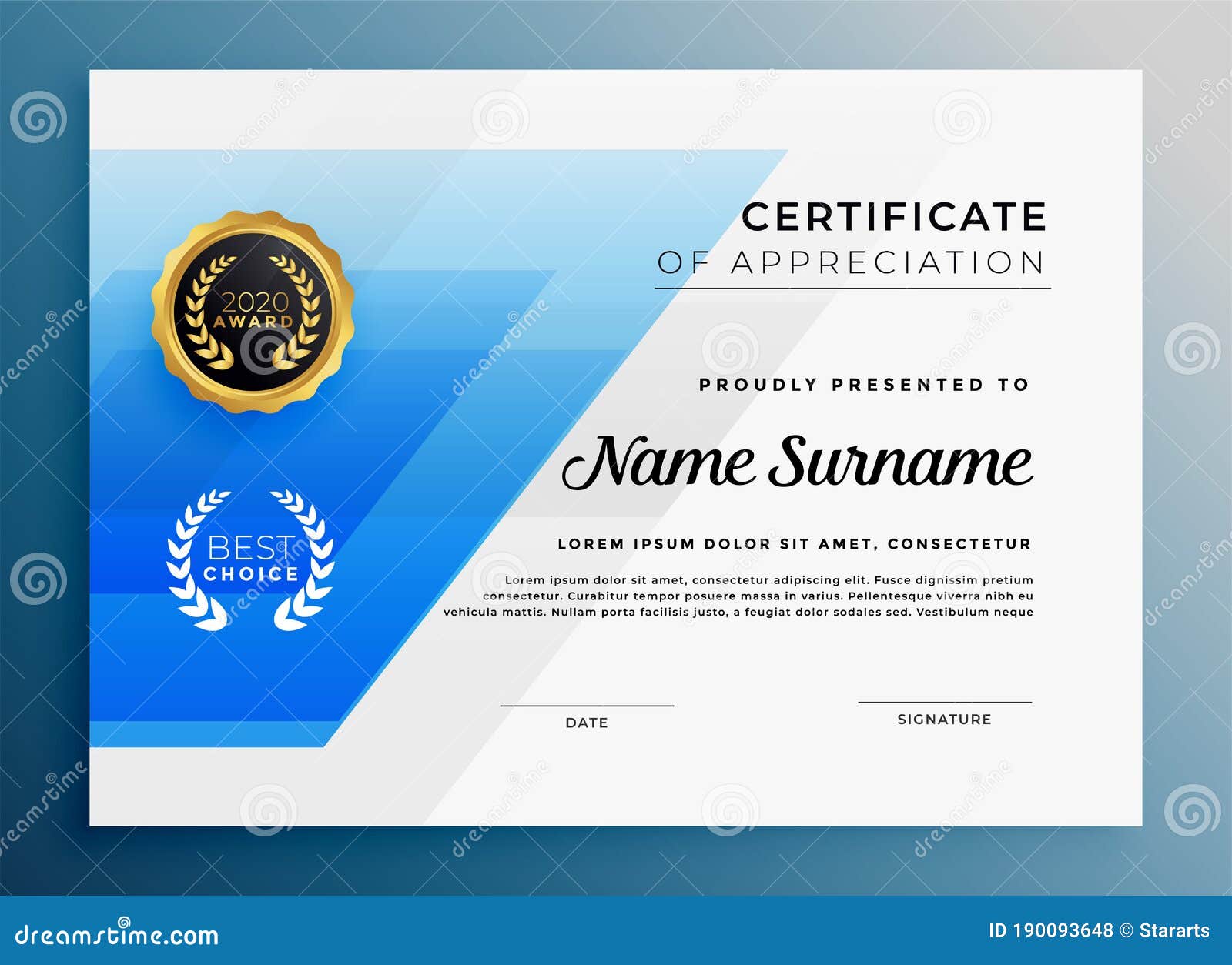 Elegant Blue Multipurpose Professional Certificate Template Design ...