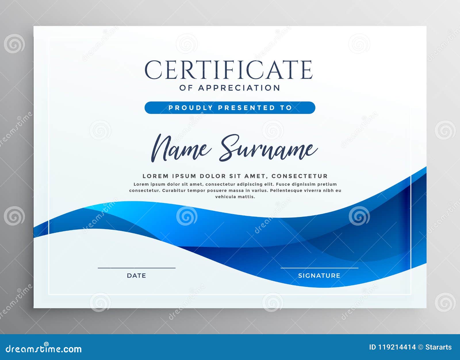 Qualification Certificate Vector Modern Template With Polygonal ...