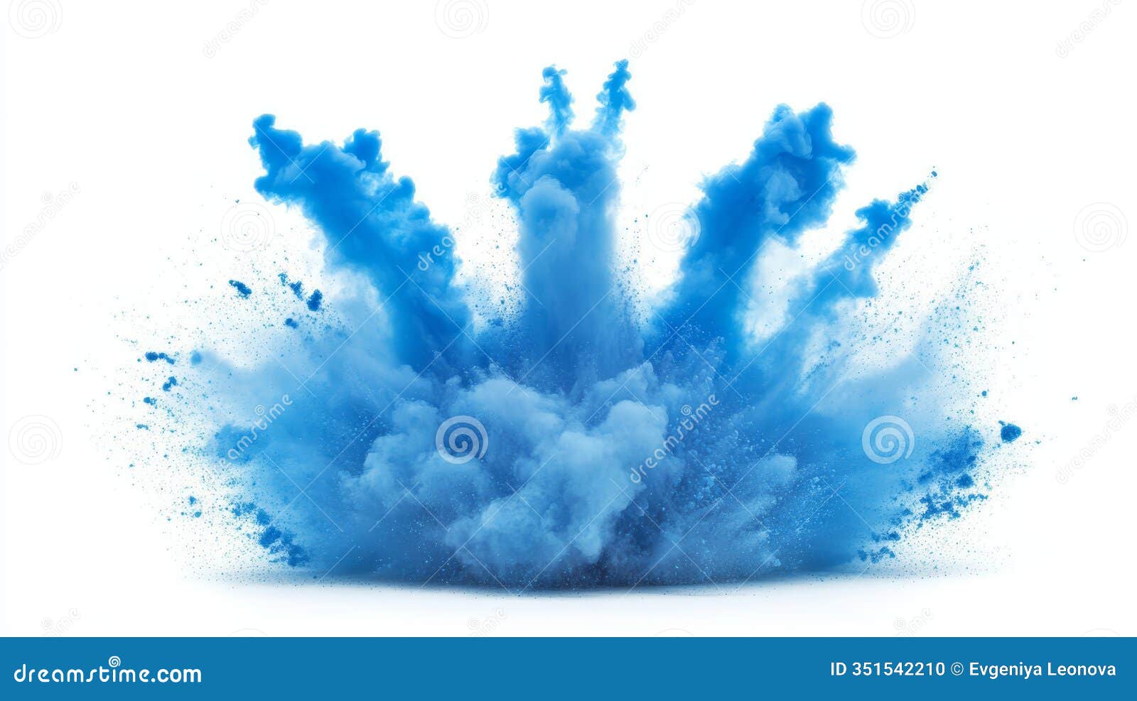 Elegant Blue Smoke Explosion Frame Isolated on White Background for ...
