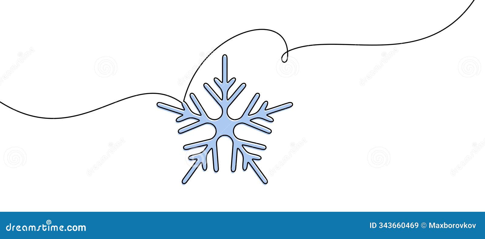 Elegant Blue Snowflake with Curved String Design Stock Vector ...