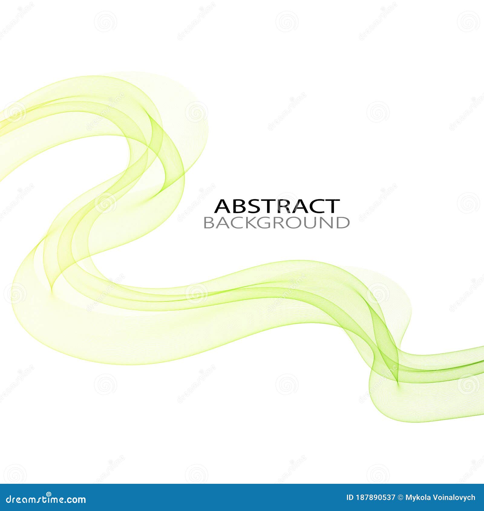 Elegant Horizontal Smoke Green Wave Background Design Stock Vector ...