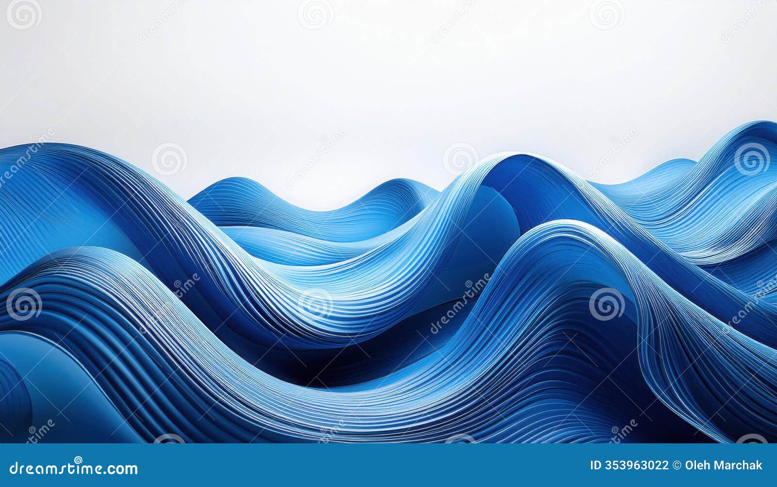 Elegant Blue Wave Pattern on a White Surface Creates a Soothing and ...