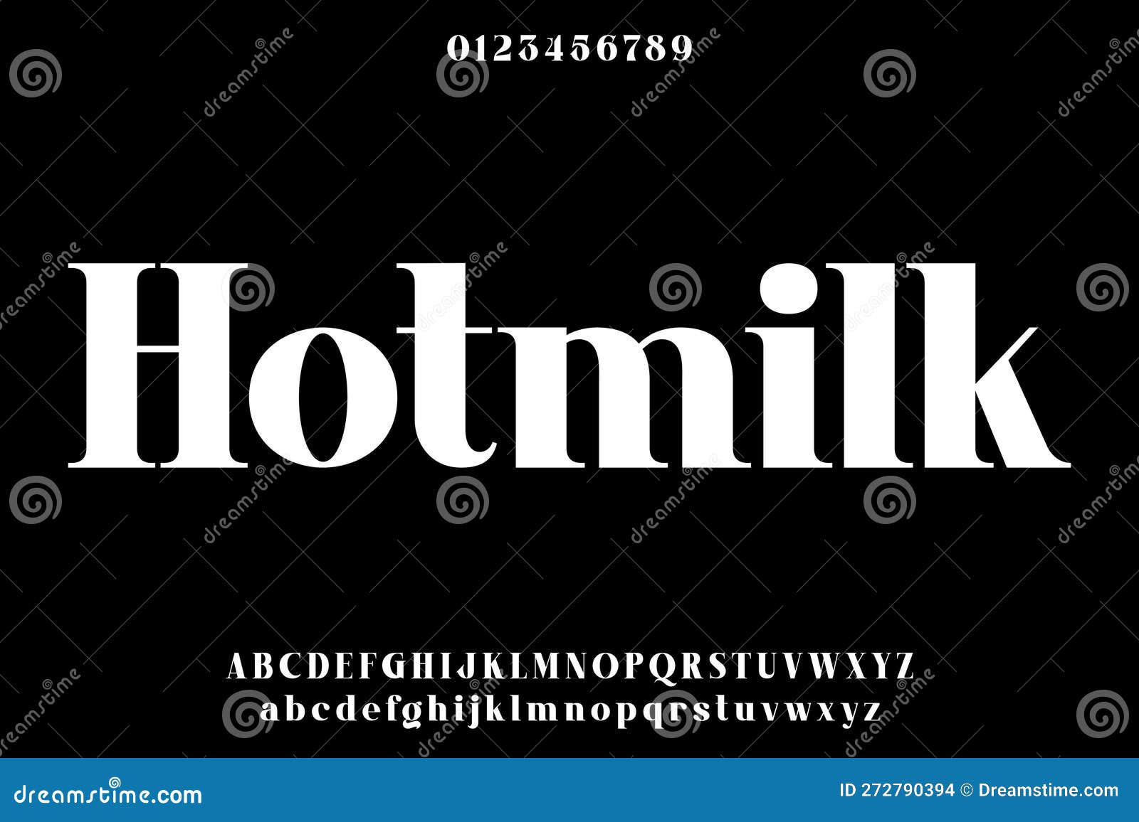 Elegant Bold Serif Display Font Vector Illustration with Lowercase and ...
