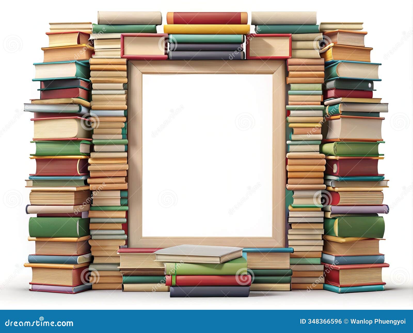 Elegant Book Stack Background Frame for Custom Titles: a Vector ...