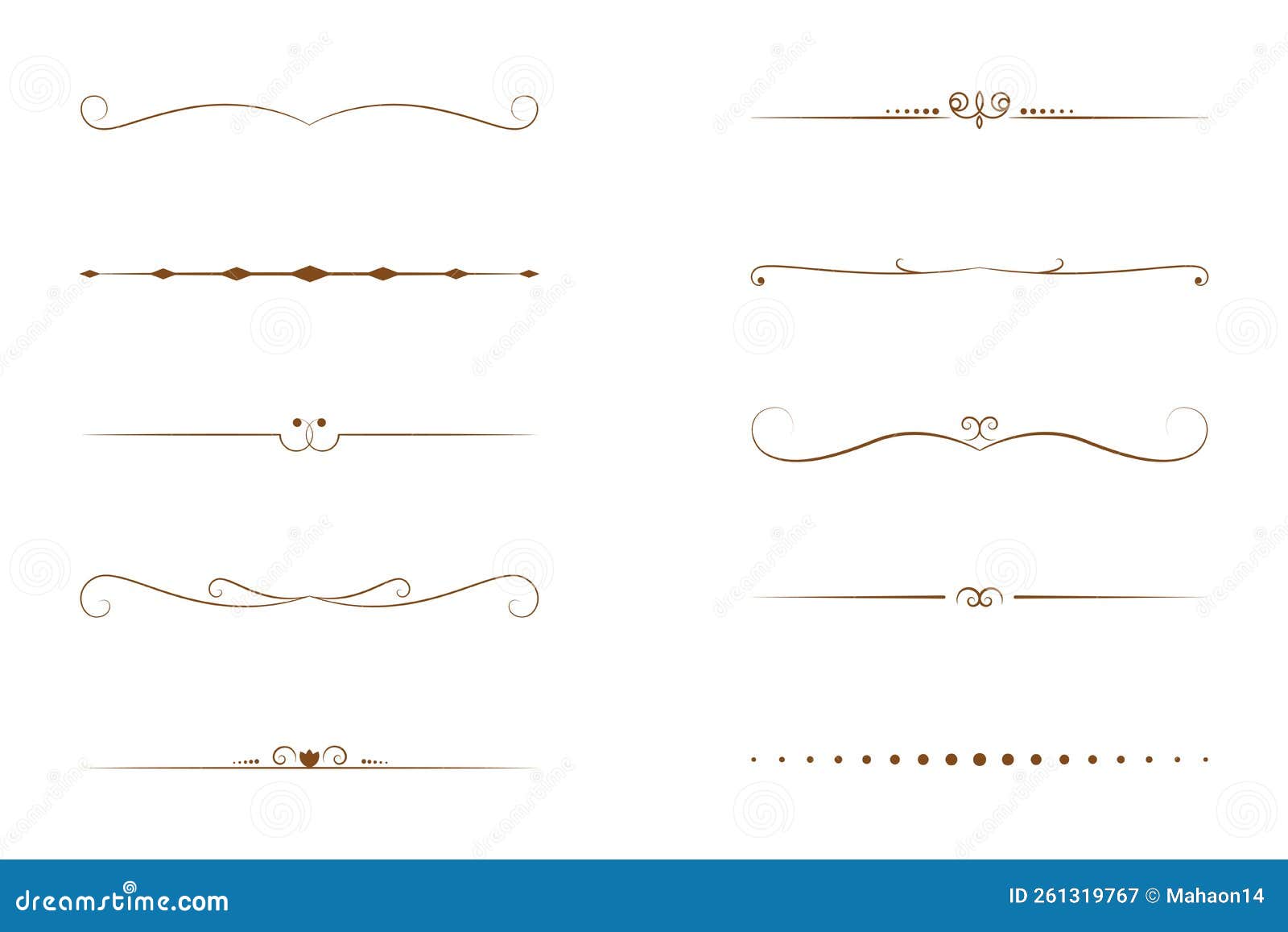 Elegant borders set stock vector. Illustration of filigree - 261319767