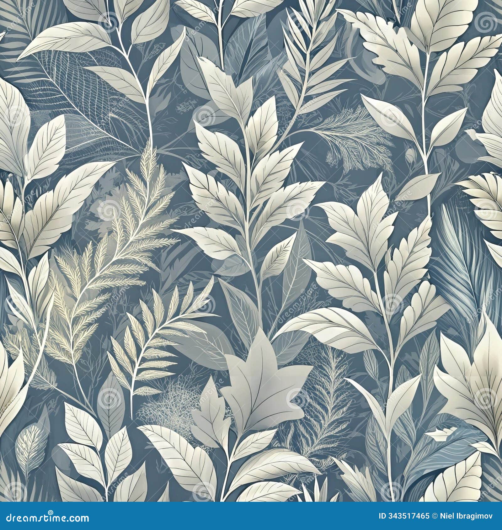 Elegant Botanical Pattern on Vintage Teal Background with Intricate ...