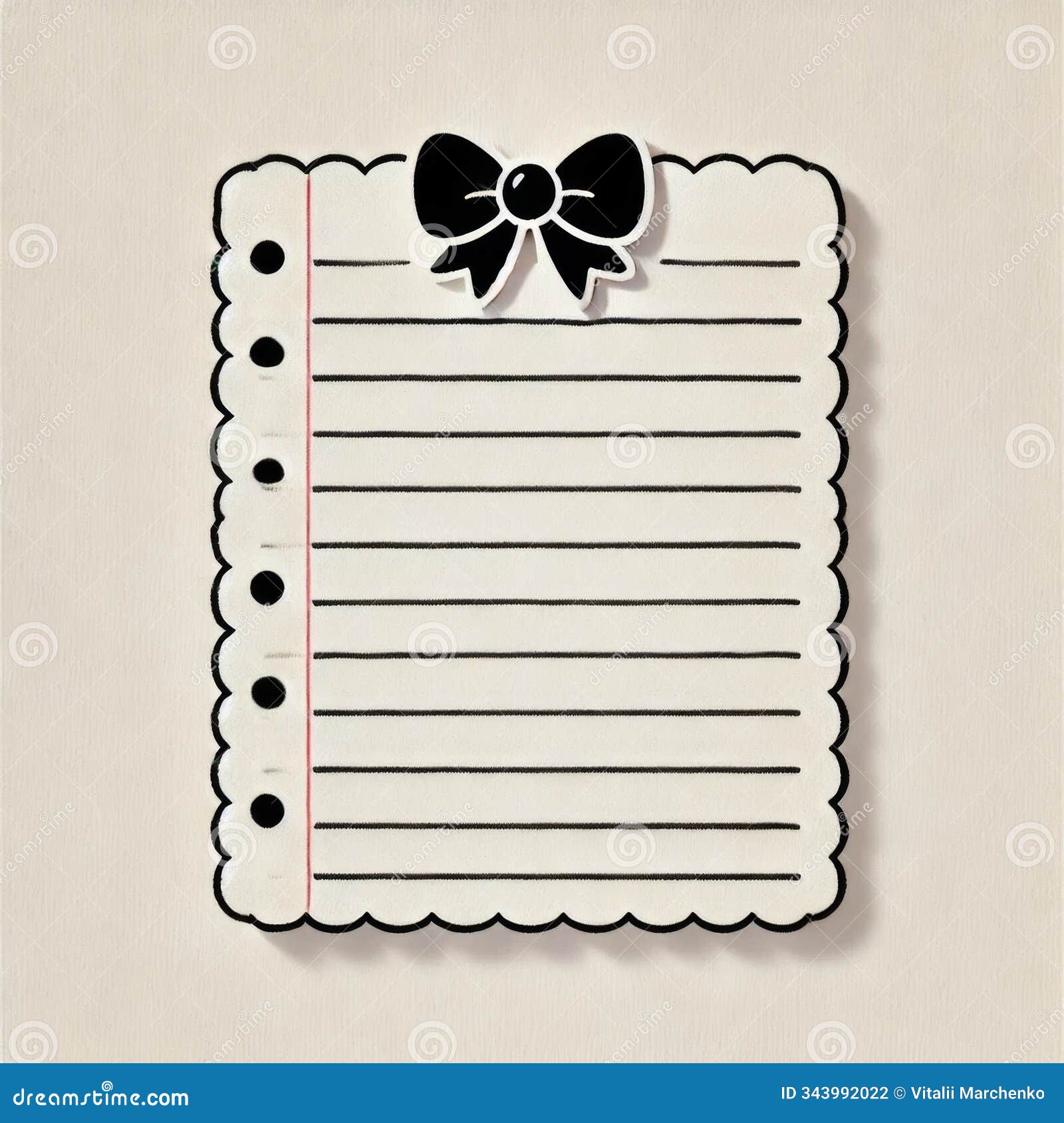 Elegant Bow-decorated Note Paper with Scalloped Edges for Creative ...