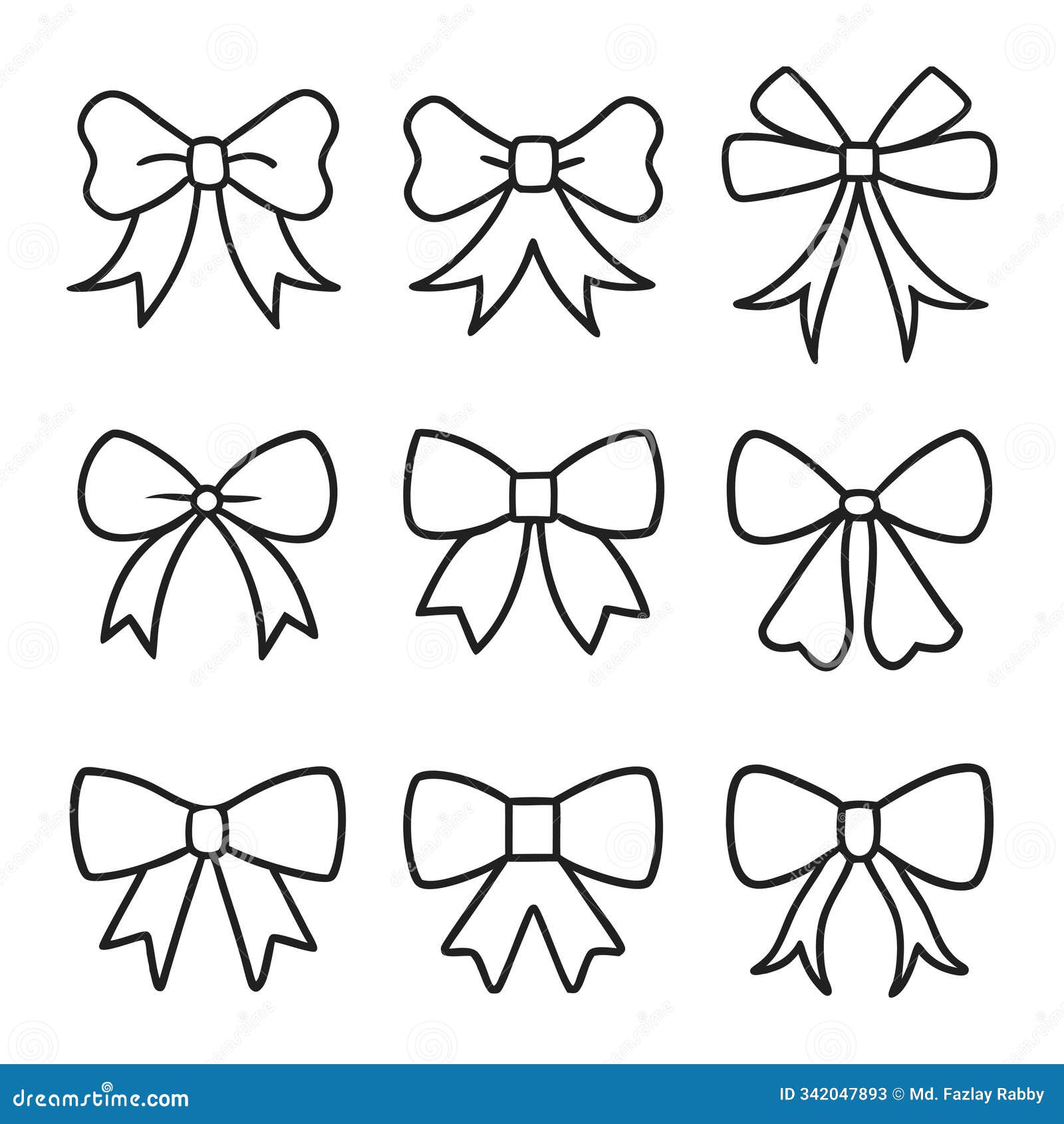Elegant Bow Vector Illustrations with Smooth Lines and Clear Shapes ...