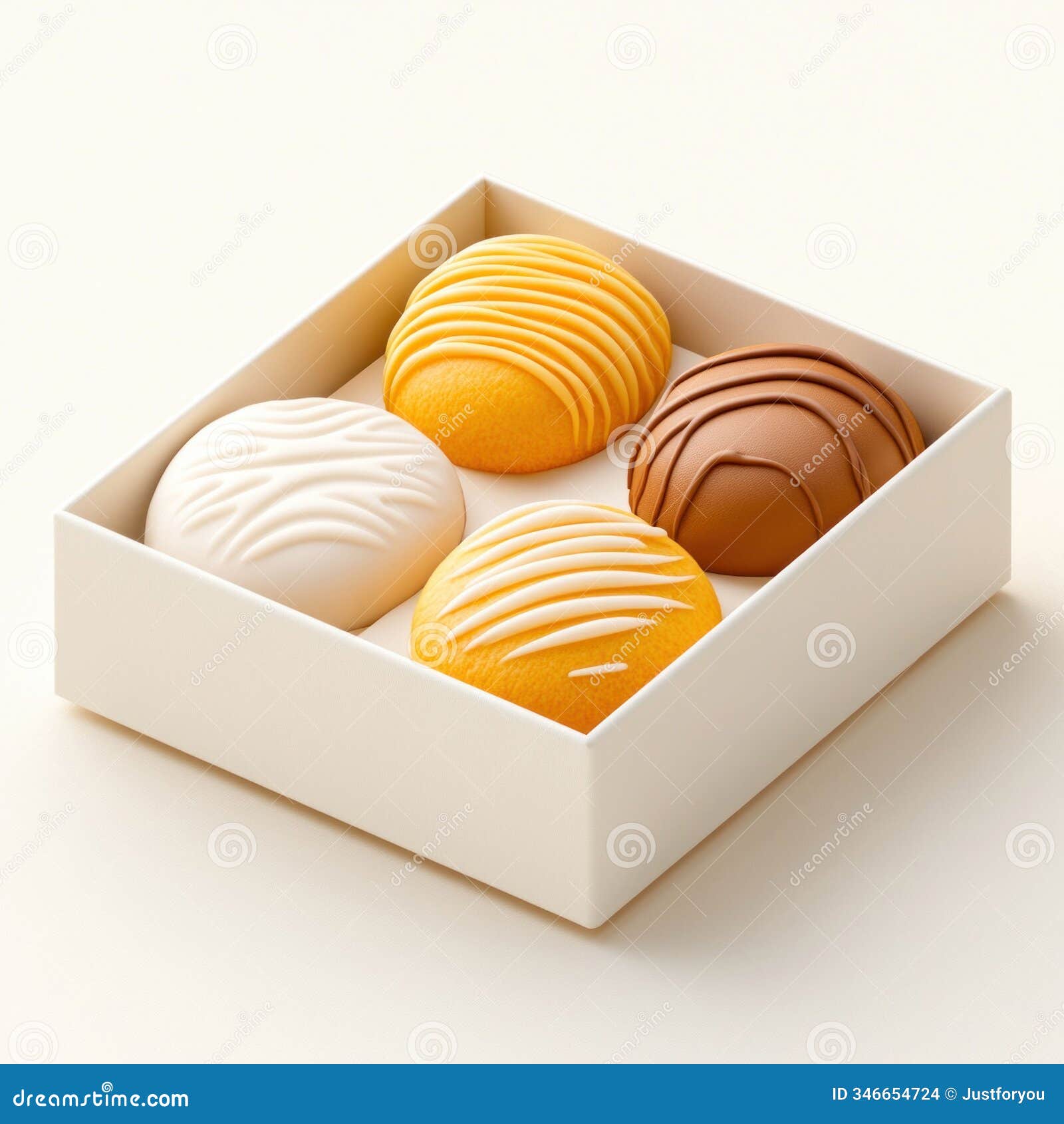 Elegant Box of Assorted Decorative Sweets Stock Illustration ...