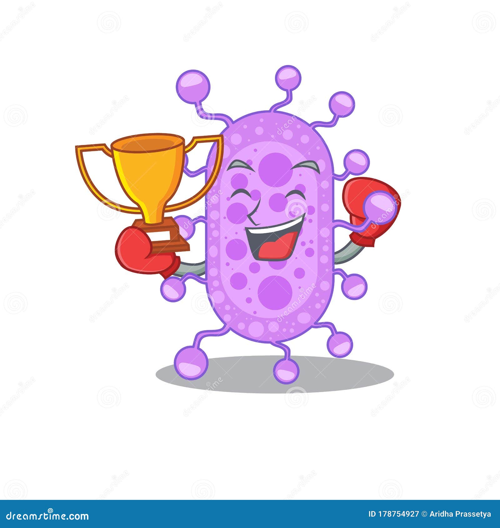 An Elegant Boxing Winner Of Mycobacterium Mascot Design Style Stock