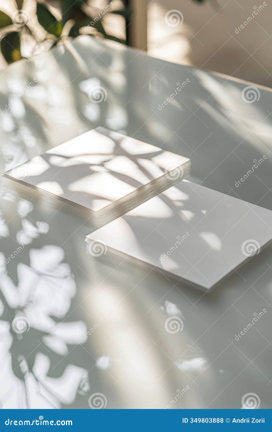 Elegant Branding Mockup of Rectangular Stickers on Glass with Natural ...