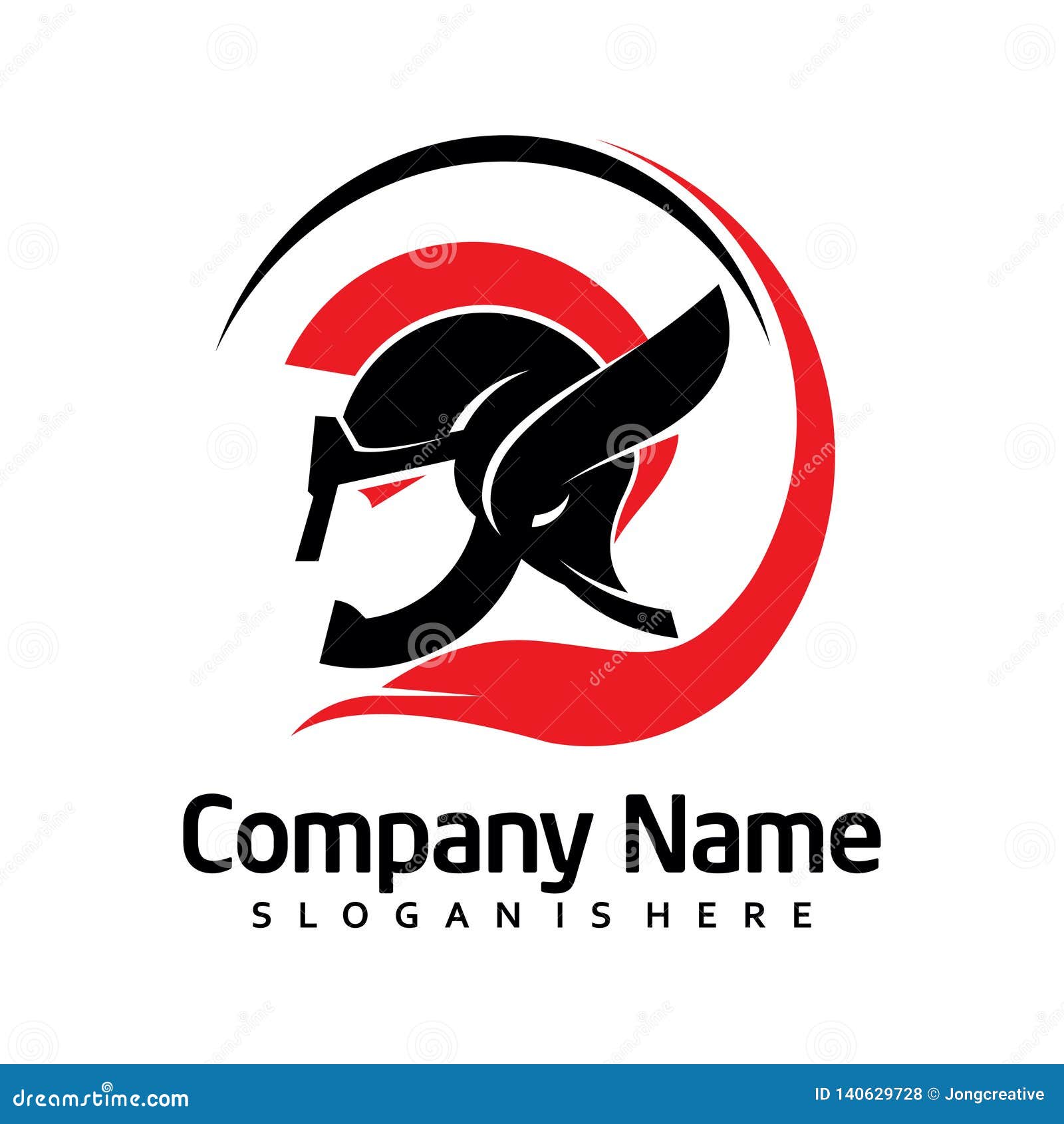Elegant Brave Knight Warrior Helmet Logo Template Stock Vector ...