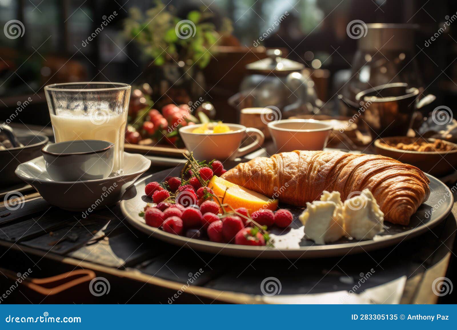 Elegant Breakfast Spread: Chic Morning Delights. Generative AI Royalty ...