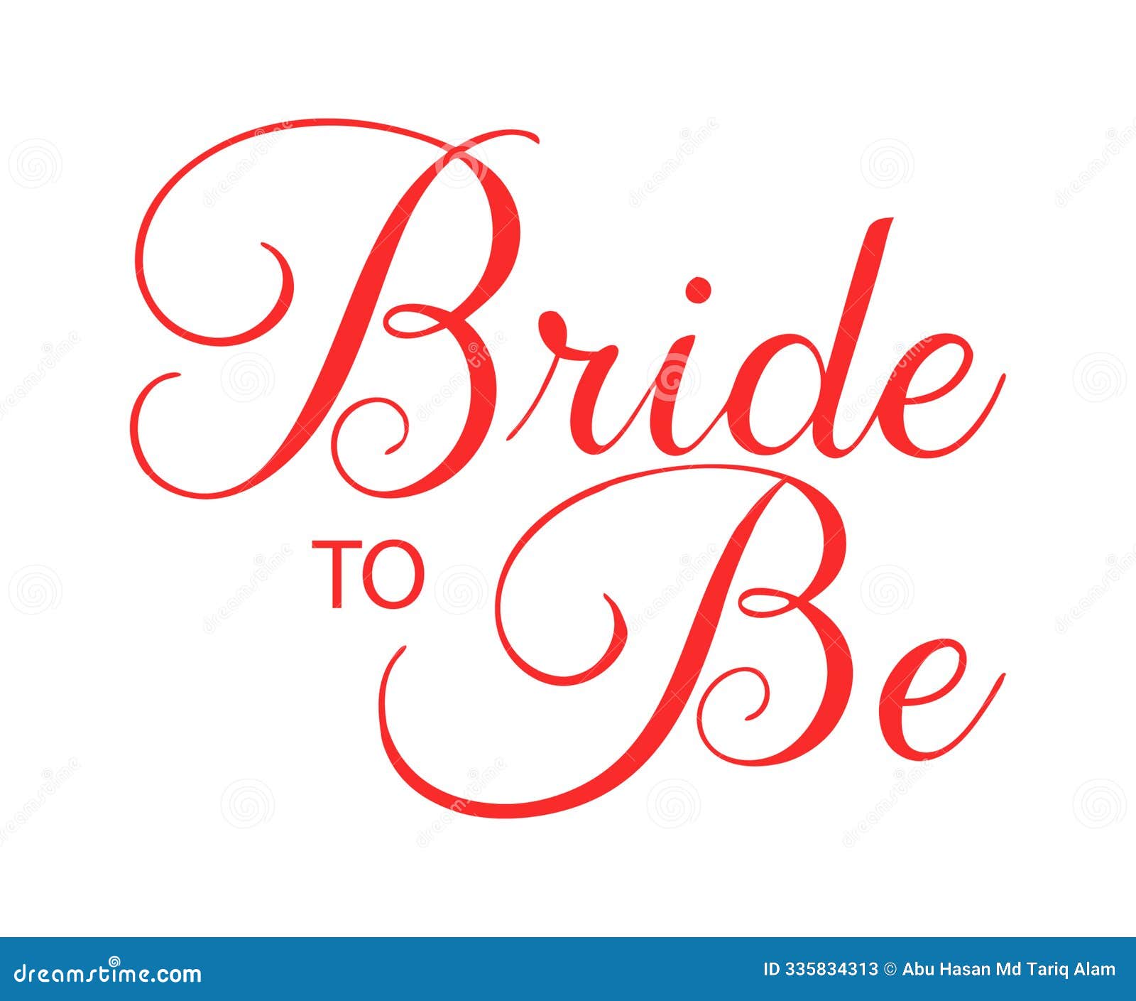 Elegant Bride To Be in Red Cursive Script Stock Vector - Illustration ...