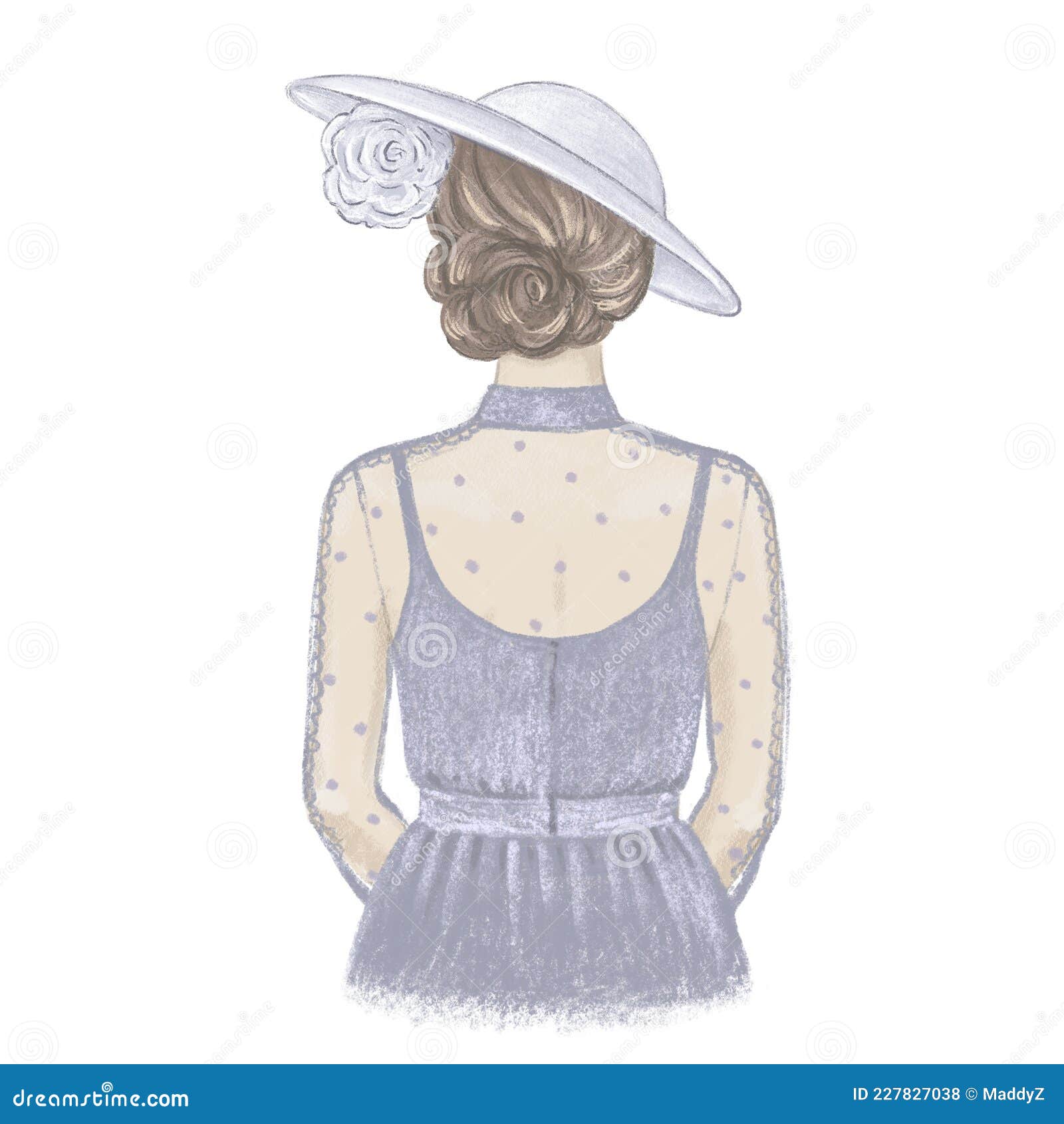 Elegant British Lady Hand Drawn Illustration Stock Illustration ...