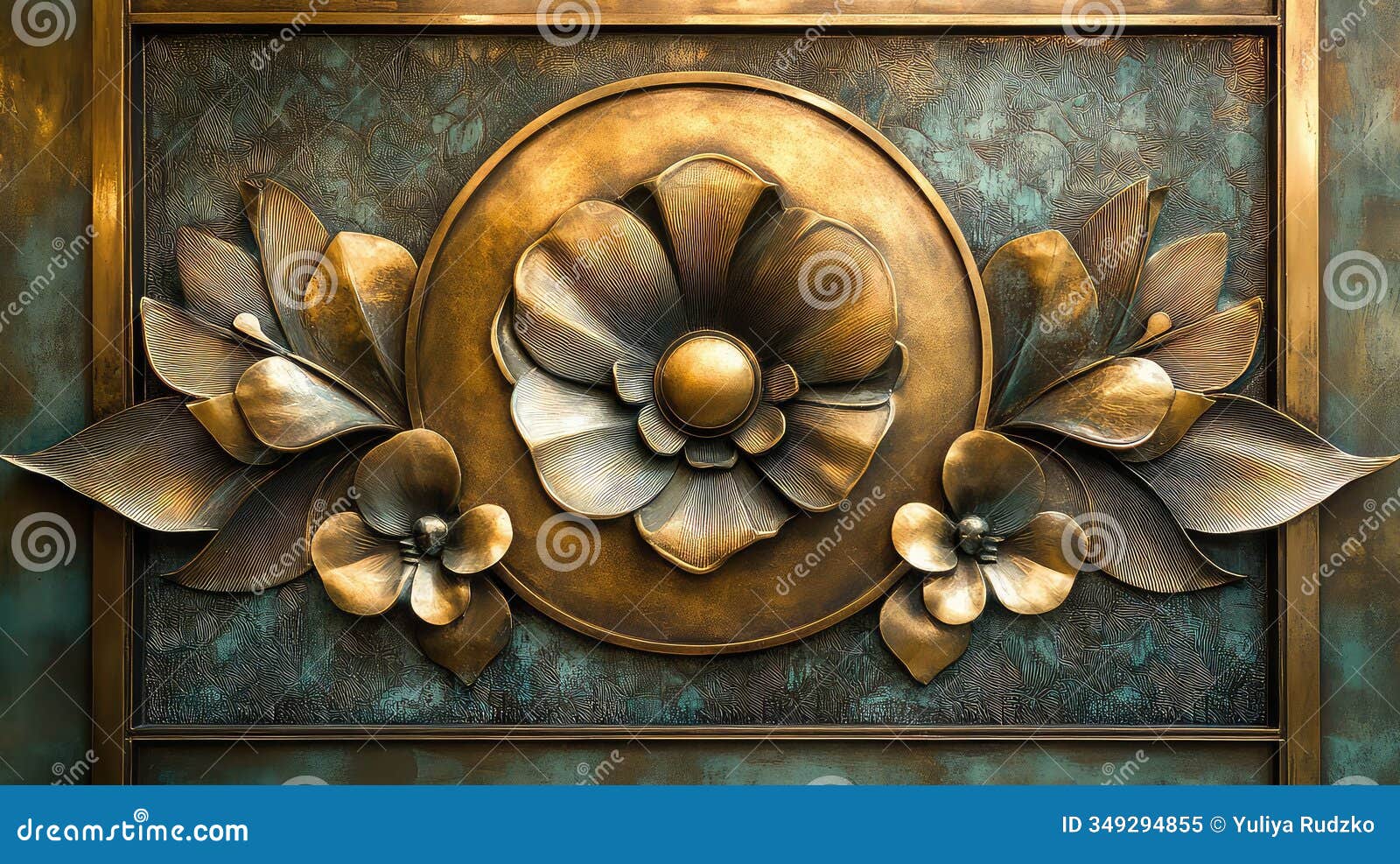 Elegant Bronze Wall Panel with Art Deco Design Stock Image - Image of ...