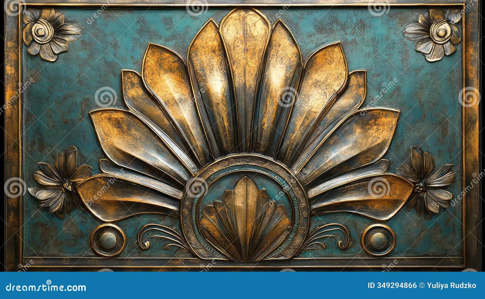 Elegant Bronze Wall Panel with Art Deco Design Stock Photo - Image of ...