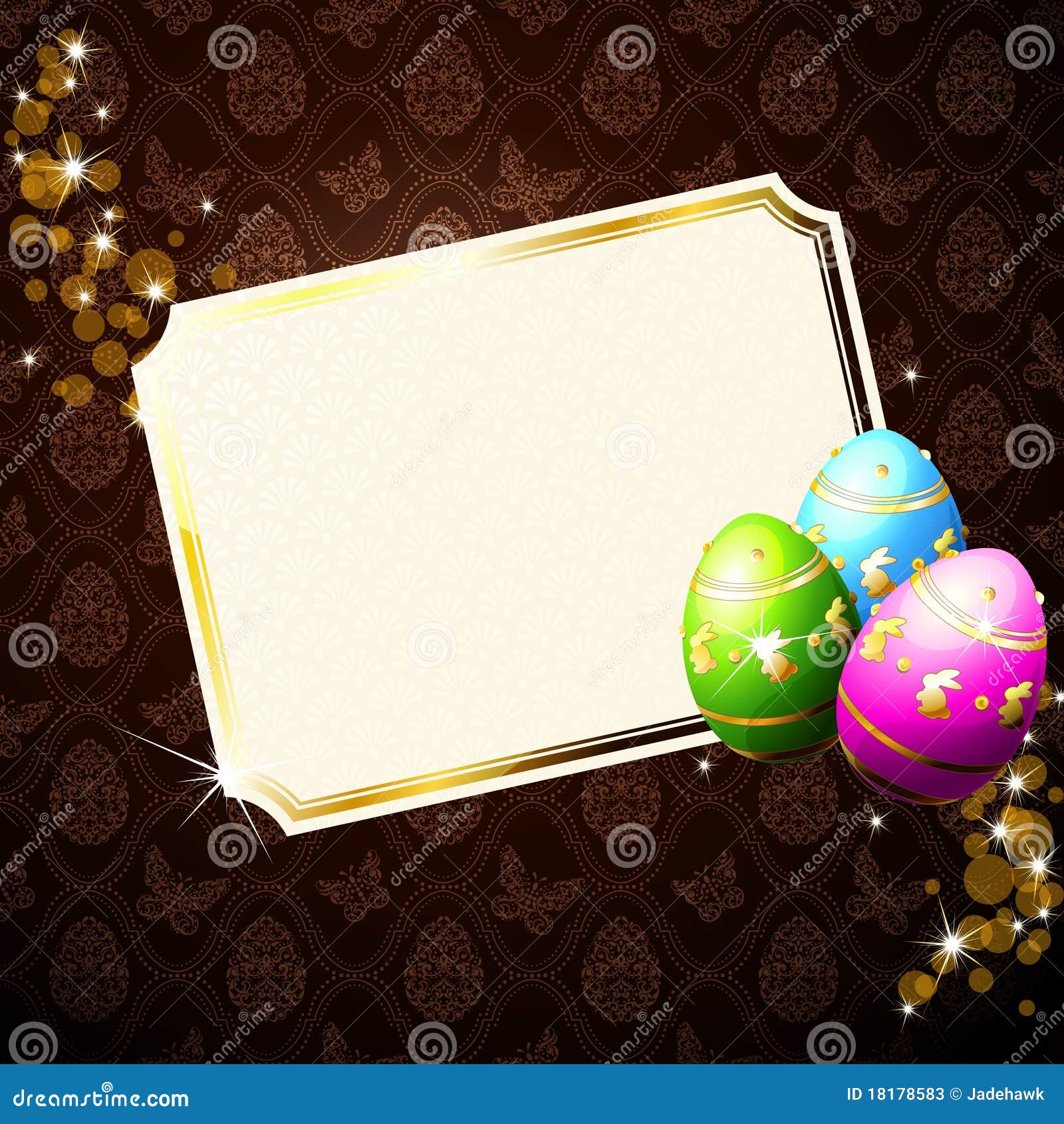 Elegant Brown Background with Decorated Eastereggs Stock Vector ...