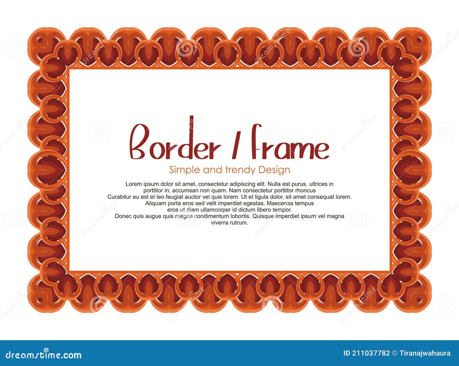 Brown Decorative Frame or Border Vector Design Stock Vector ...